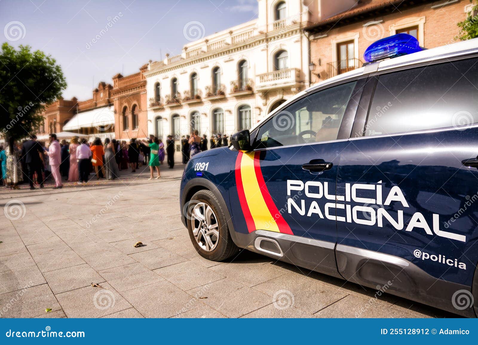Police Car with Crowd in the Background Editorial Photography - Image ...