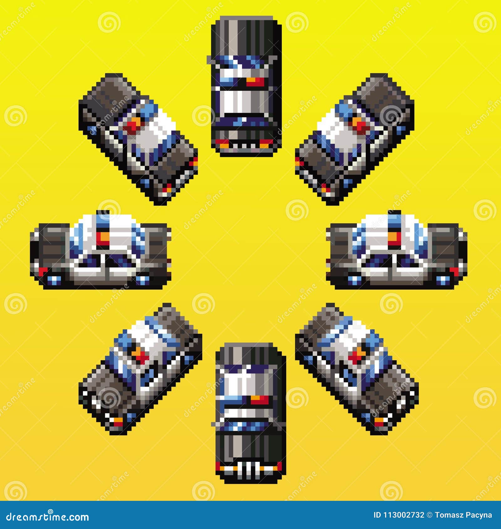 Police Car Pixel Style Vector Illustration Stock Vector - Illustration ...