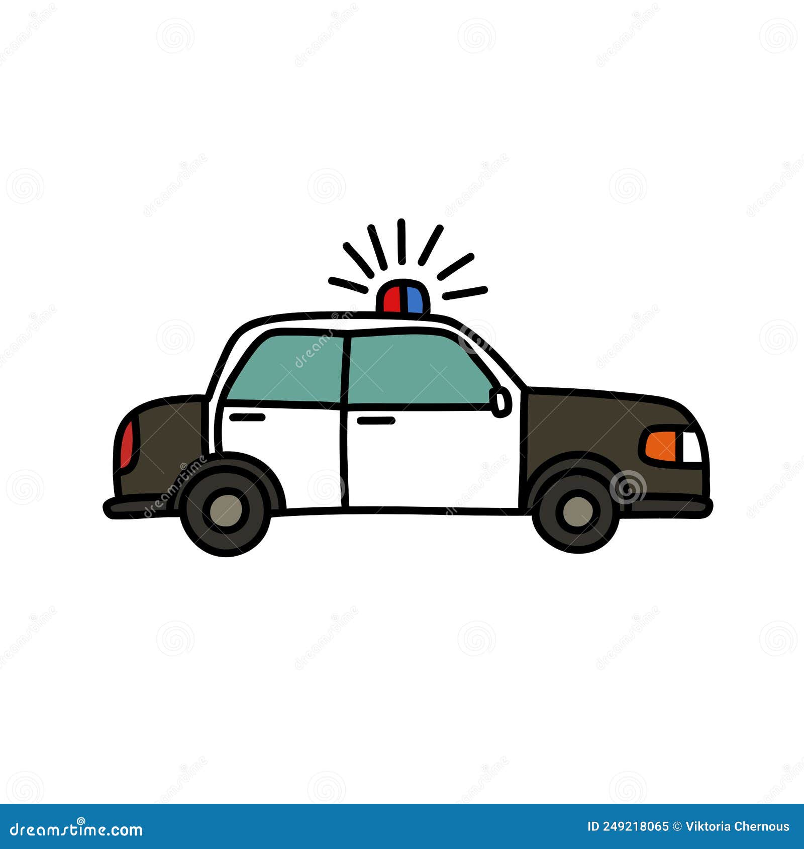 Police Car Doodle Icon, Vector Color Line Illustration Stock Vector ...