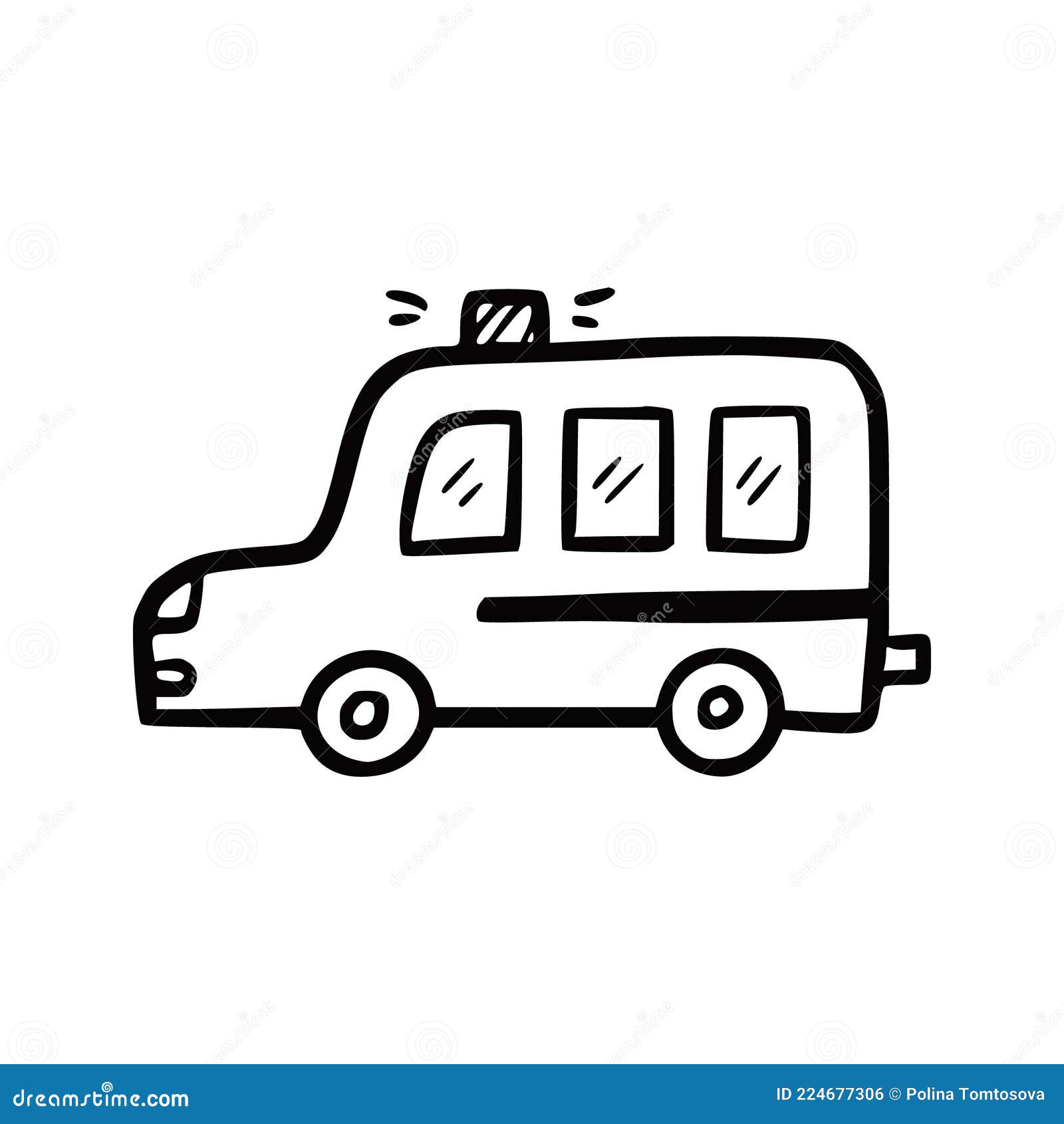 Police Car. Doodle Sketch Scribble Stock Vector - Illustration of ...