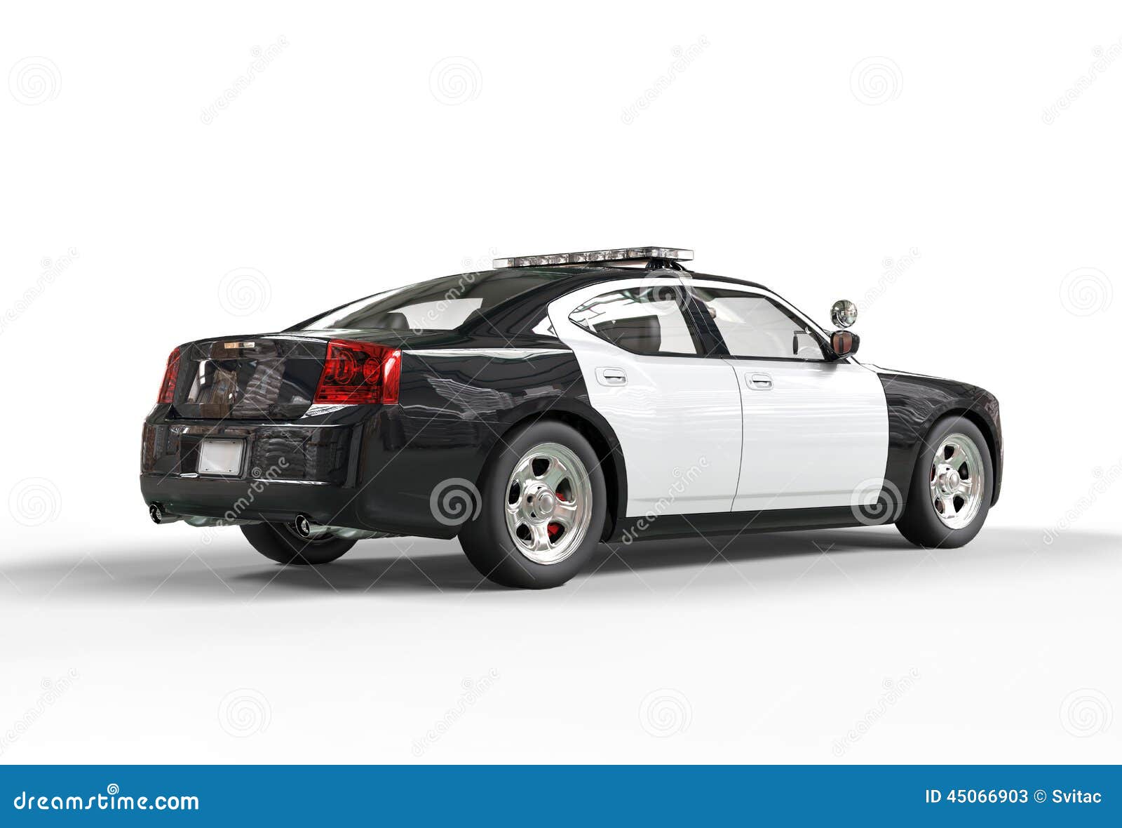 Police car - far back view stock image. Image of siren - 45066903