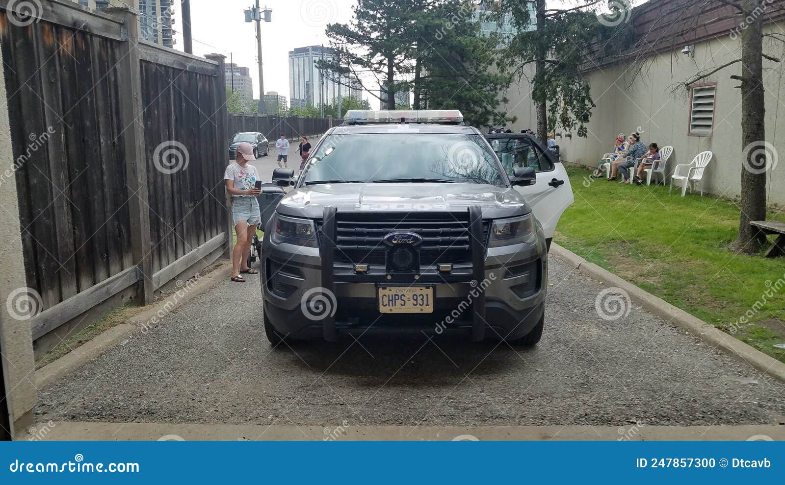Police car in garage editorial image. Image of protection - 247857300