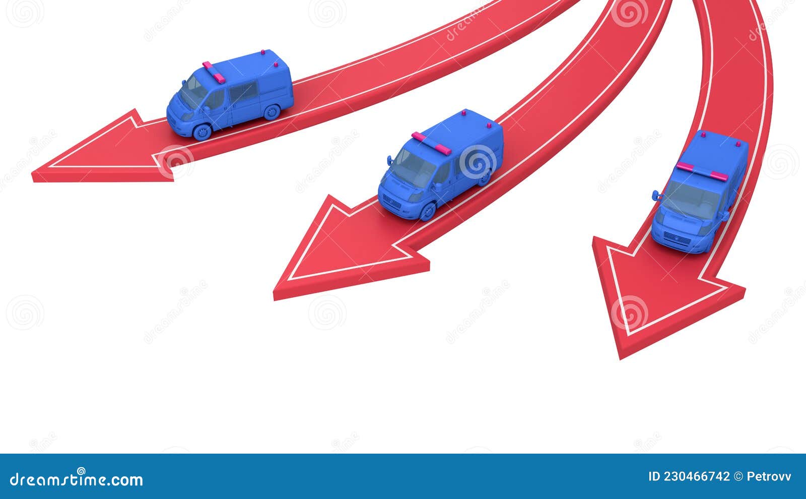 Police Car Go in Different Directions Stock Illustration - Illustration ...