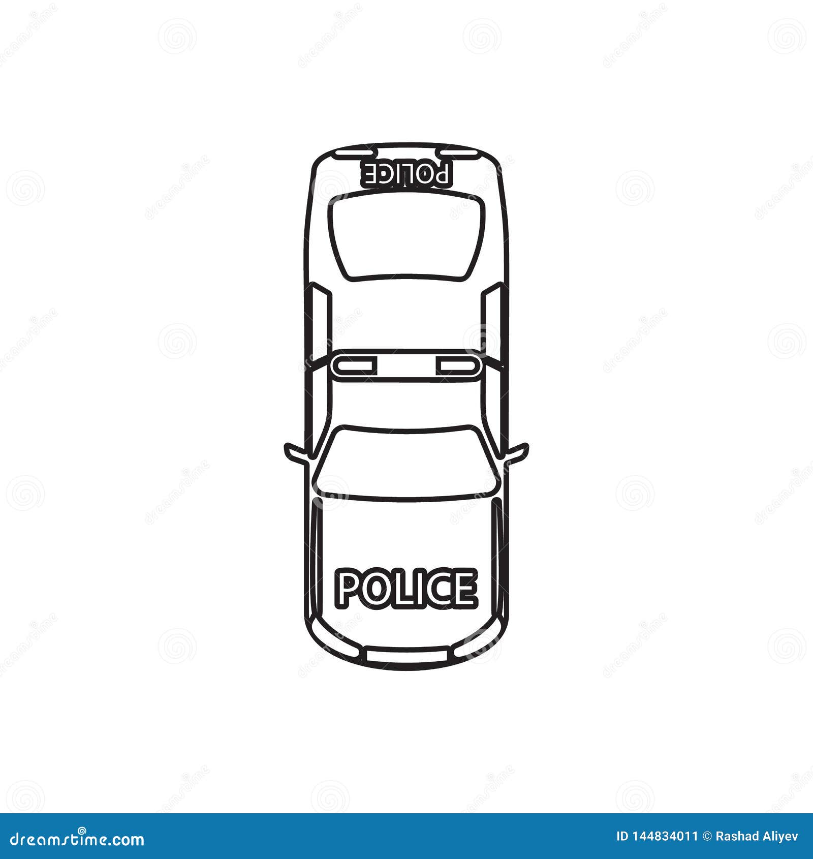 Police Car Icon Top View