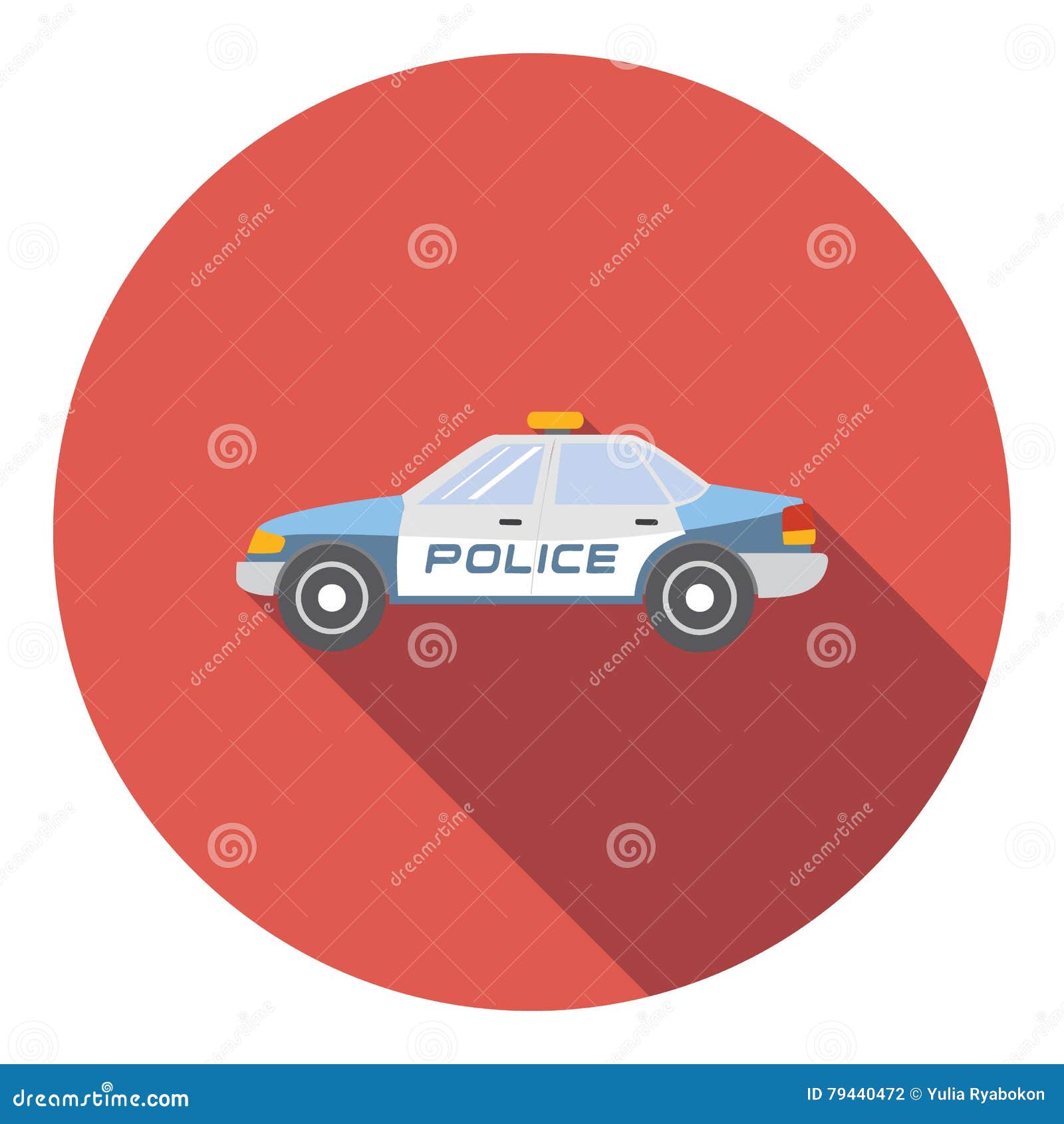 Police Car Icon, Flat Style Stock Vector - Illustration of service ...
