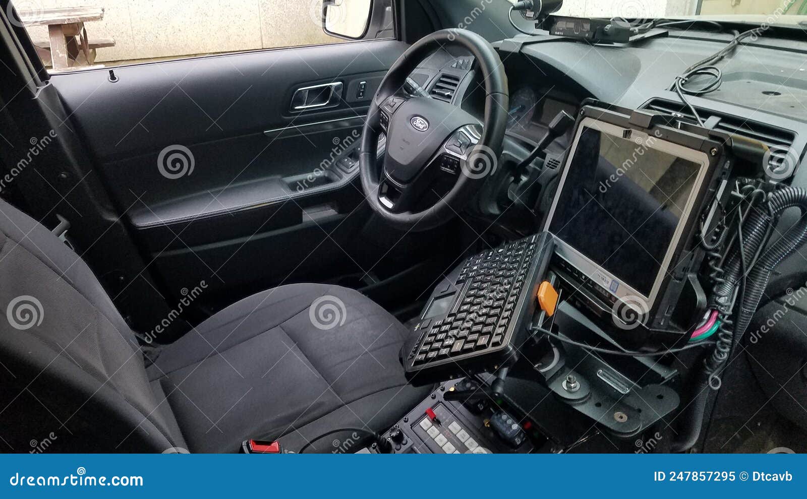 Police car inside view editorial image. Image of auto - 247857295