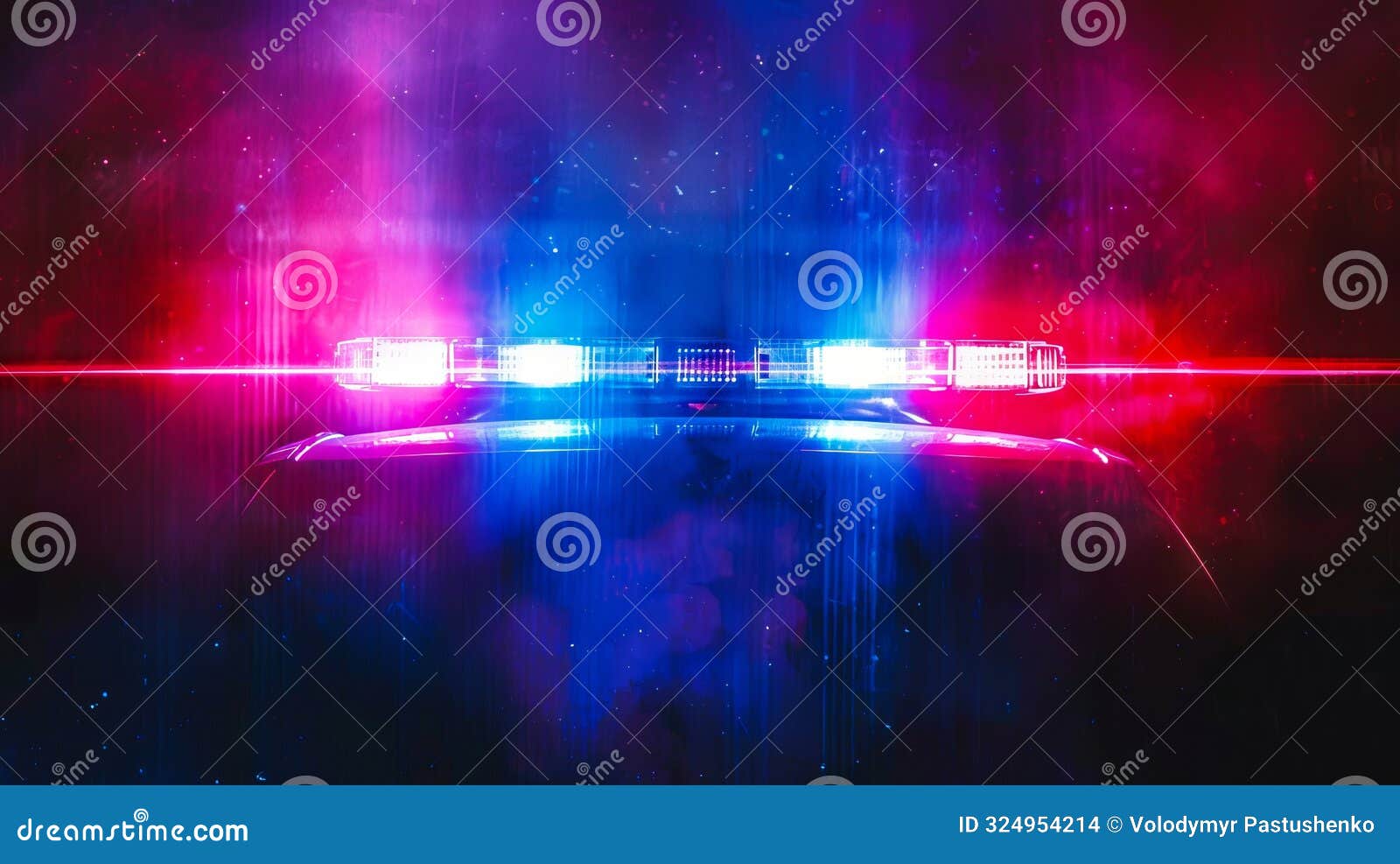 Police Car Lights in the Dark Stock Photo - Image of police, ambulance ...