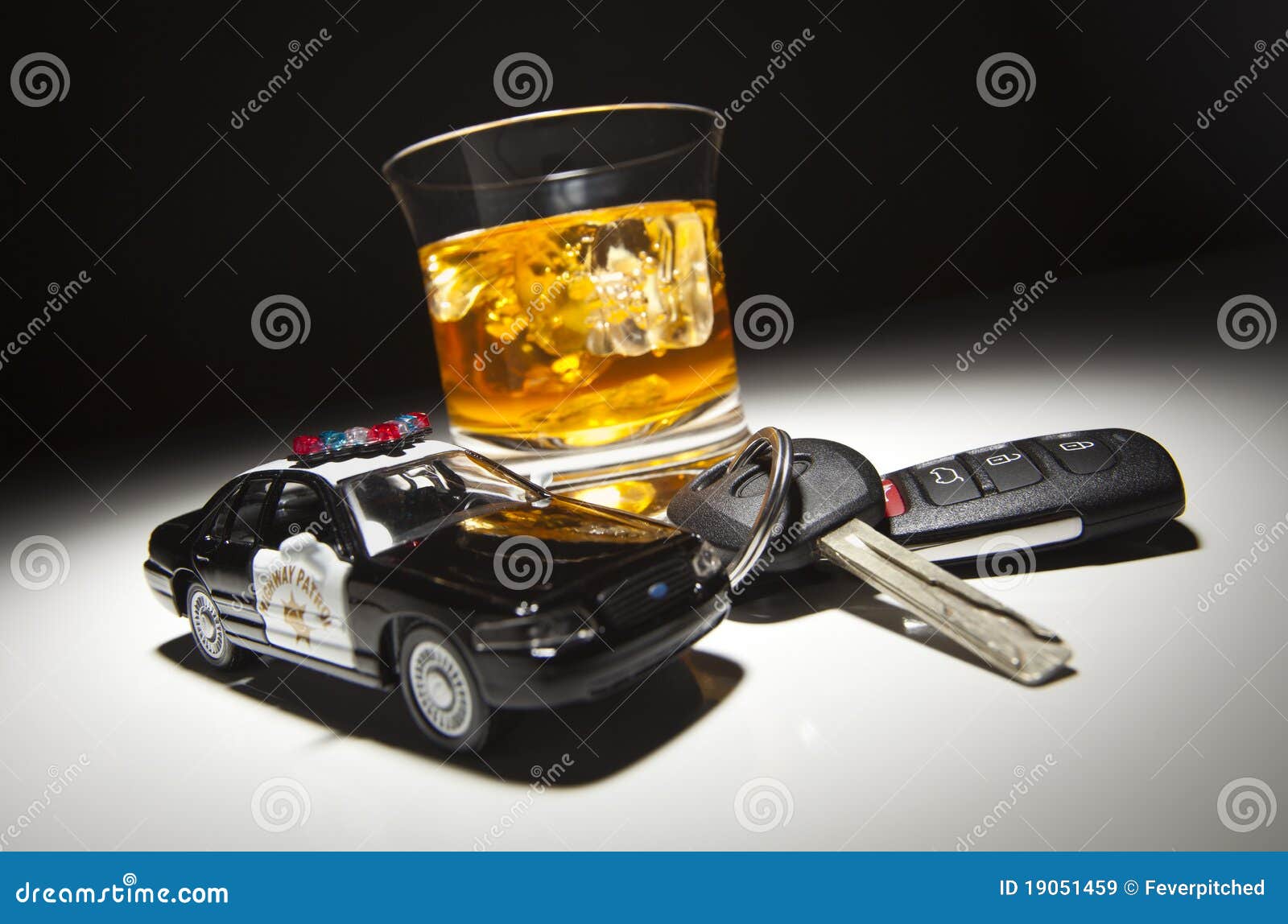 Police Car Next To Alcoholic Drink and Keys Stock Image - Image of ...