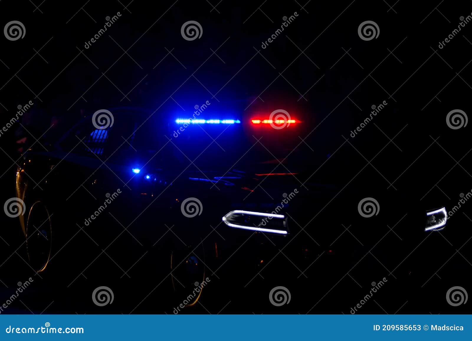 Police Car at Night stock image. Image of night, patrol - 209585653