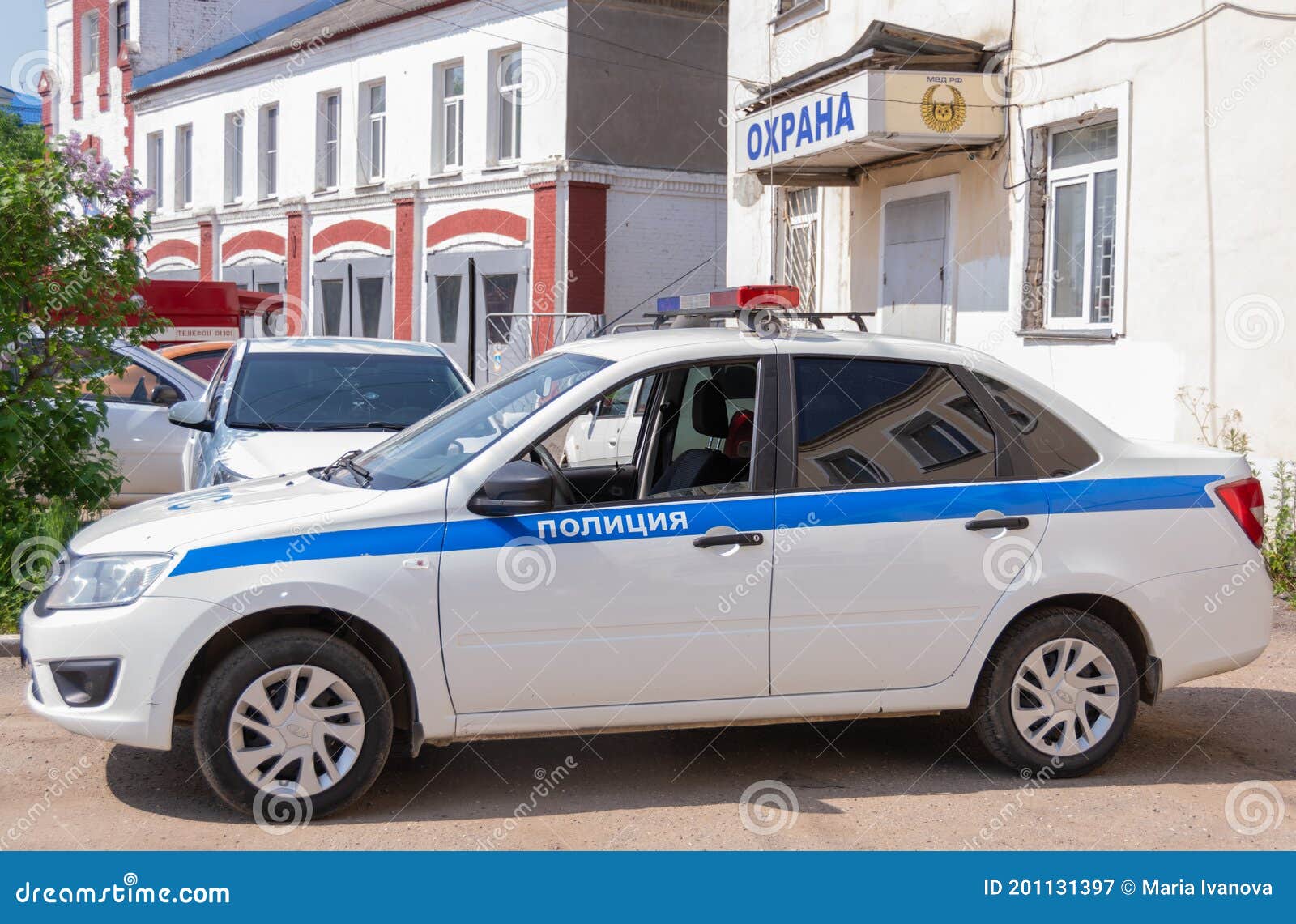 A Police Car is Parked Outside the Police Station. Editorial ...