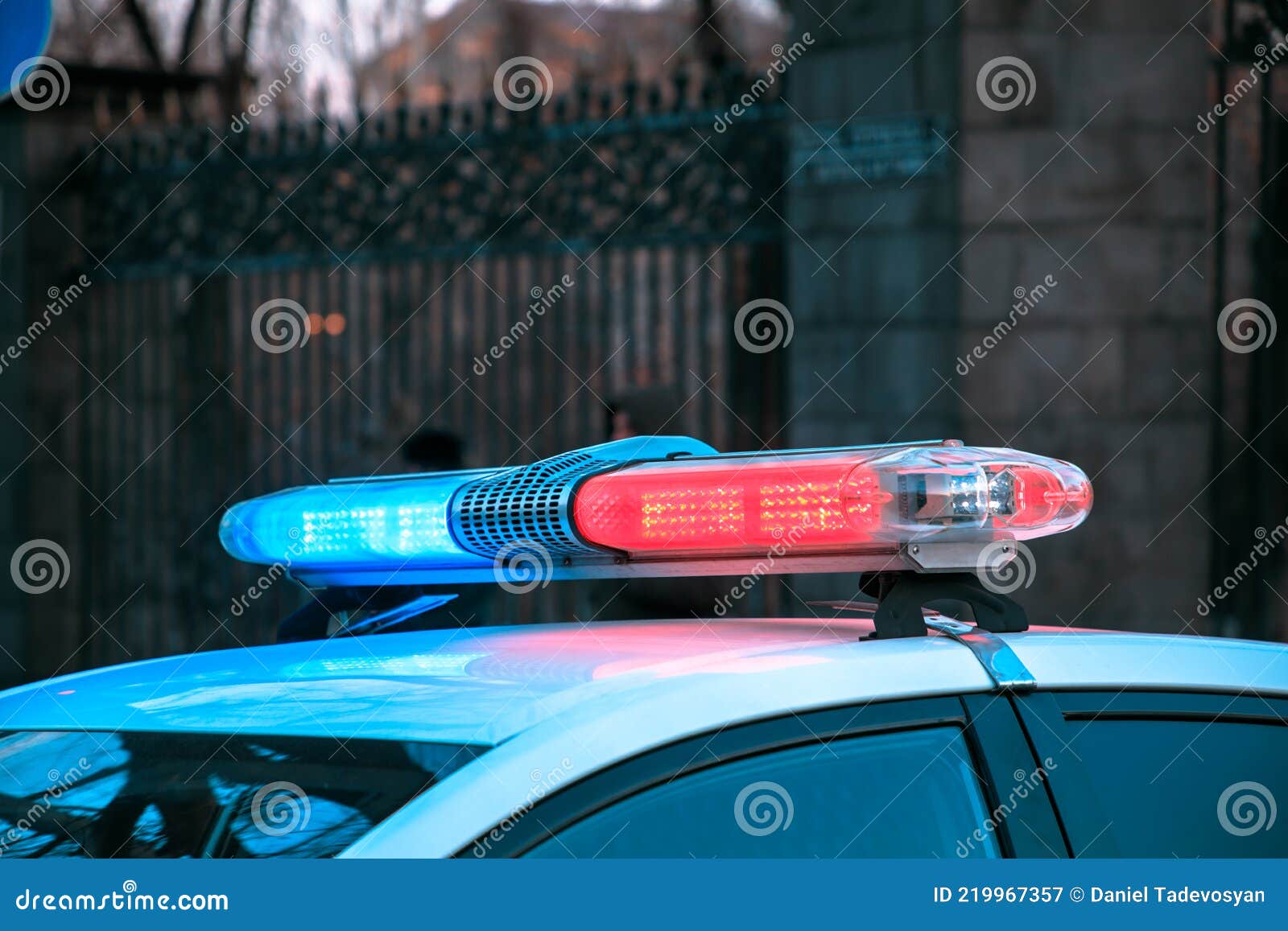 Police Car Red and Blue Lights Stock Image - Image of blue, services ...