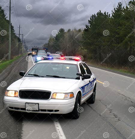 Police car on Side of Road stock photo. Image of auto - 24652214