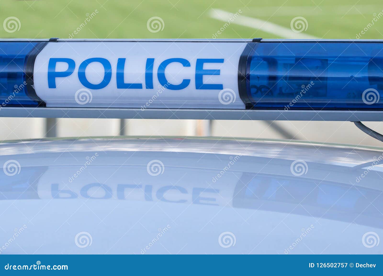 Police Car Sign. Siren Light Stock Image - Image of authority, light ...