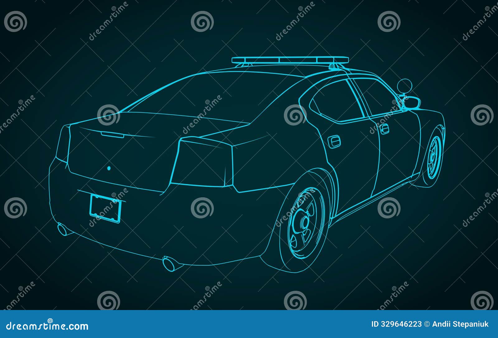 Police car illustration stock vector. Illustration of protection ...