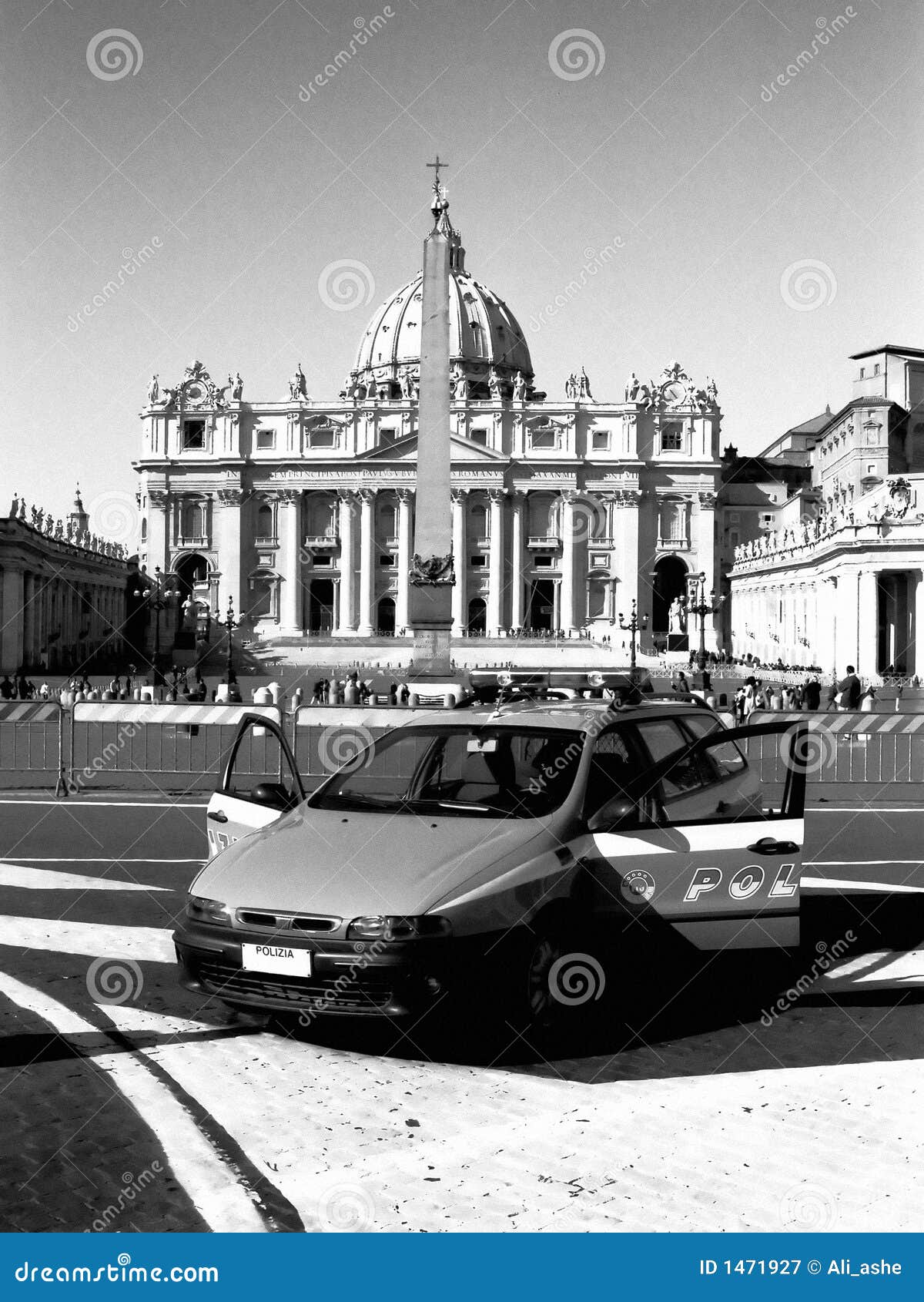 Police car at Vatican stock image. Image of city, architecture - 1471927