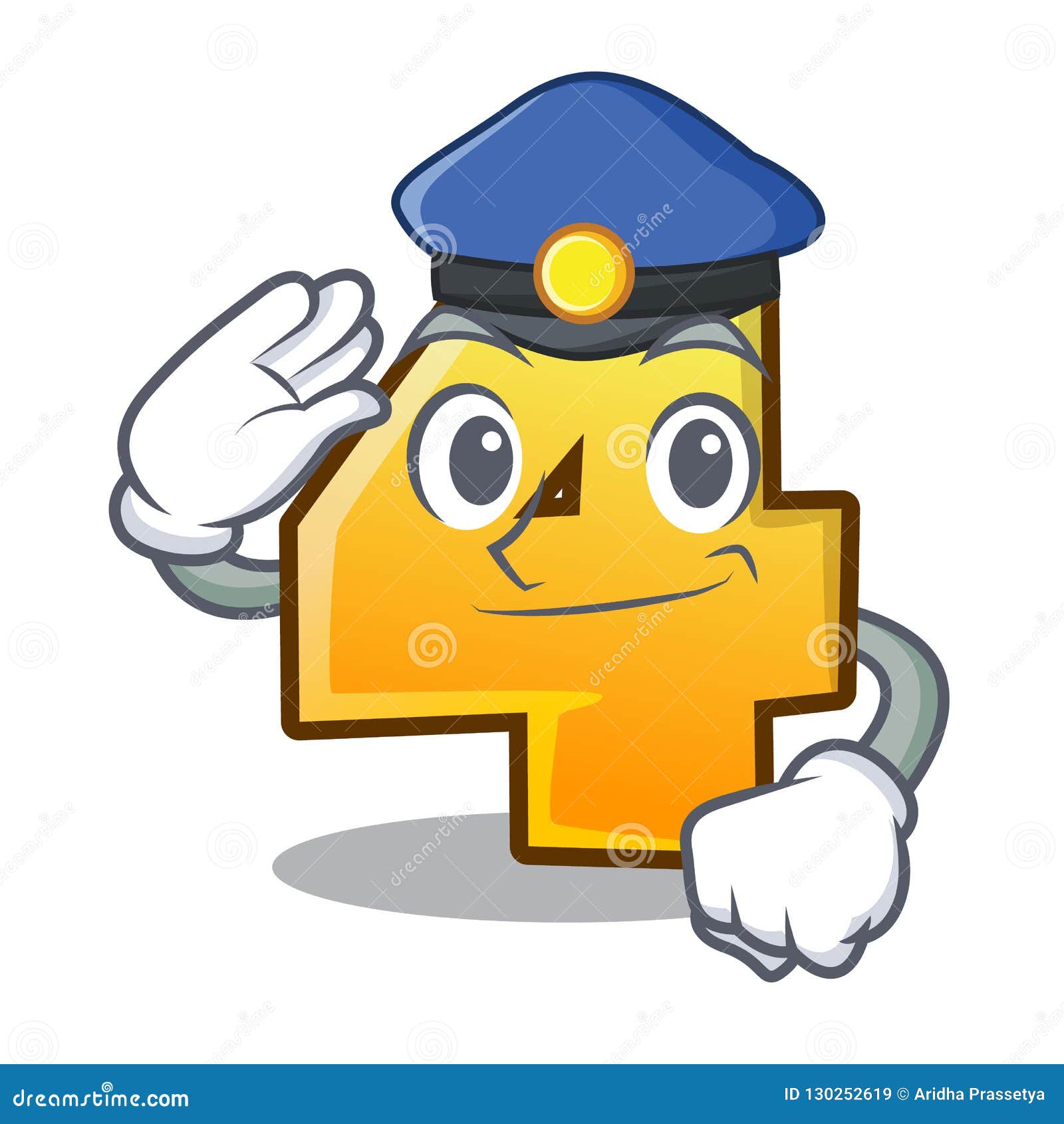 Police Character Number Four on the Wall Stock Vector - Illustration of ...
