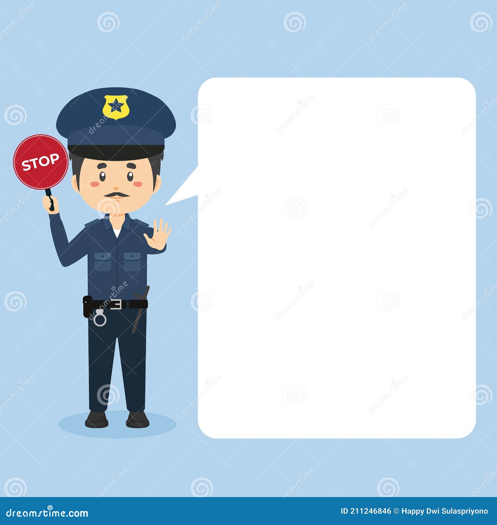 Police Character with Speech Bubbles Stock Vector - Illustration of ...