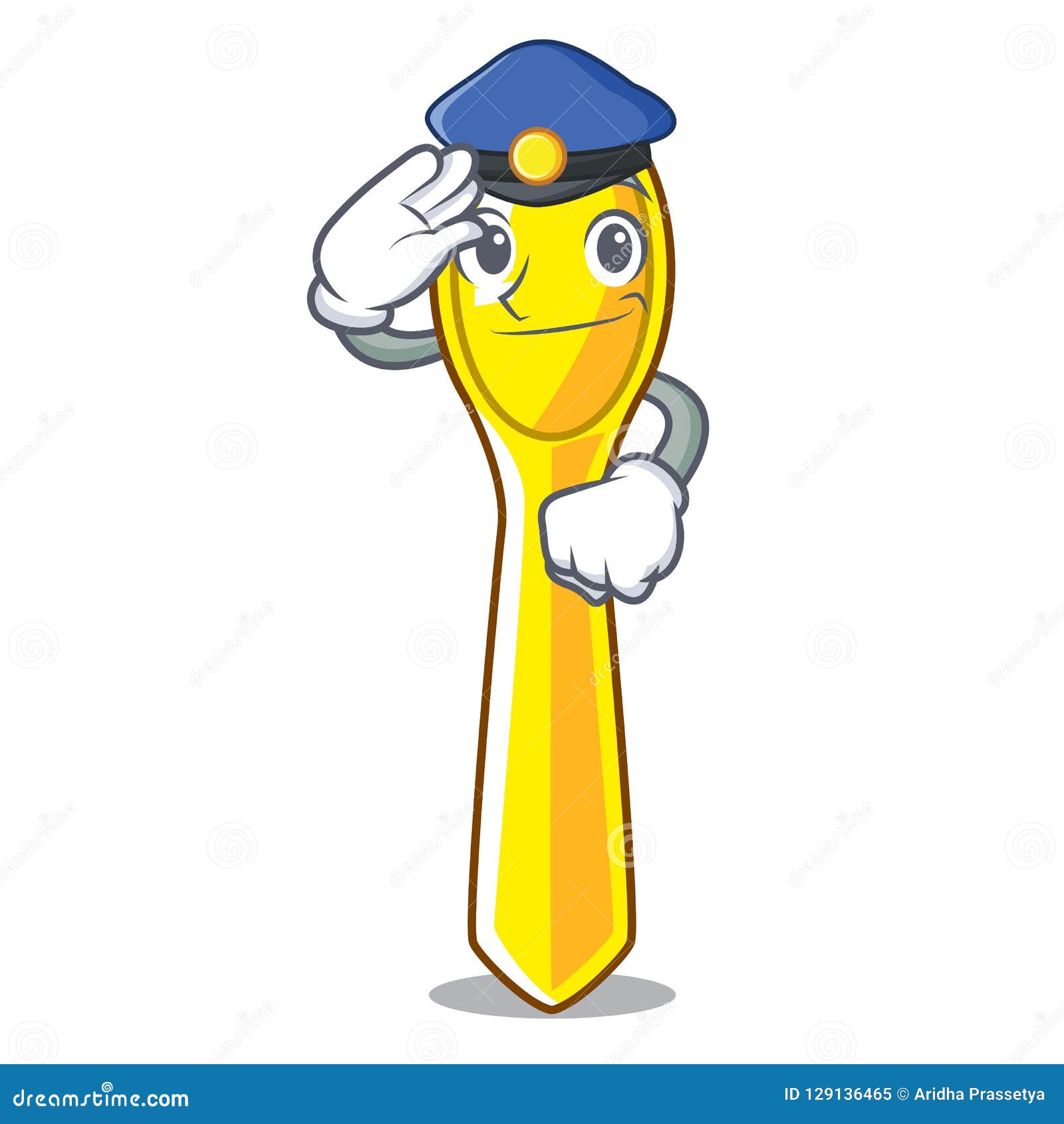 Police Character Spoon Plastic for Kid Meal Stock Vector - Illustration ...
