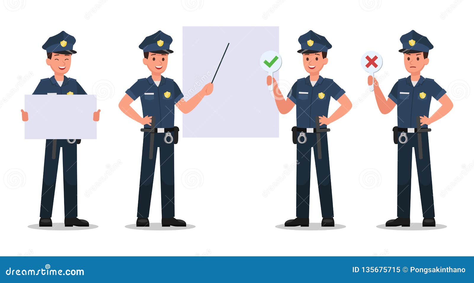 Police Character Vector Design No2 Stock Vector - Illustration of guard ...