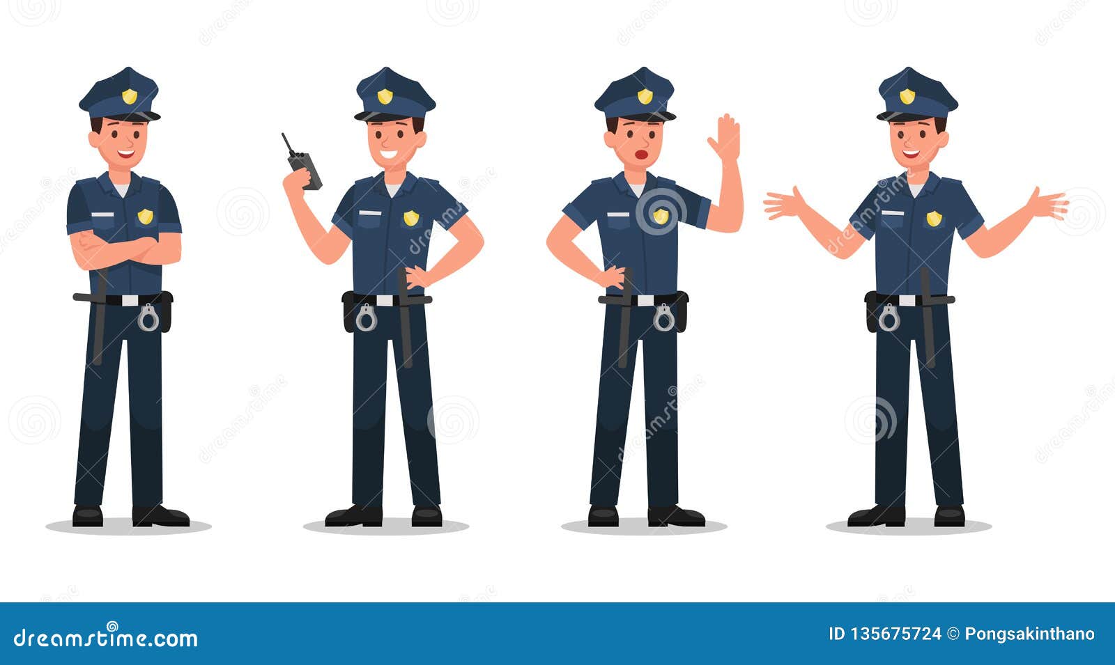 Police Character Vector Design No1 Stock Vector - Illustration of icon ...