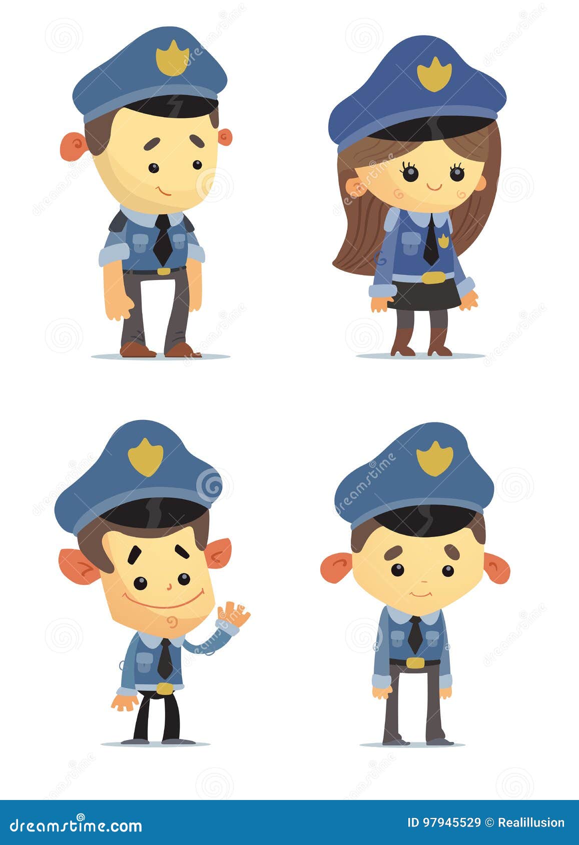Police Characters. Detail Creation Kit Constructor Bodyguard Man Cop ...
