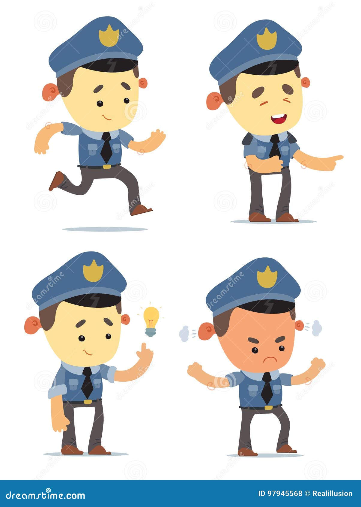 Police Characters. Detail Creation Kit Constructor Bodyguard Man Cop ...