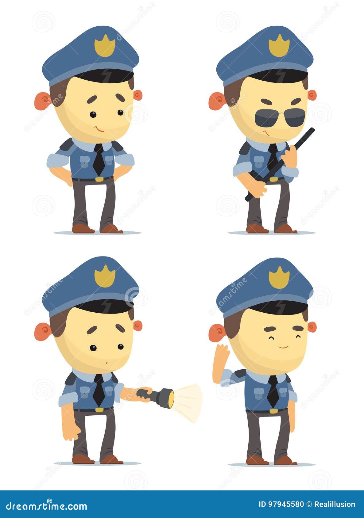 Police Characters. Detail Creation Kit Constructor Bodyguard Man Cop ...