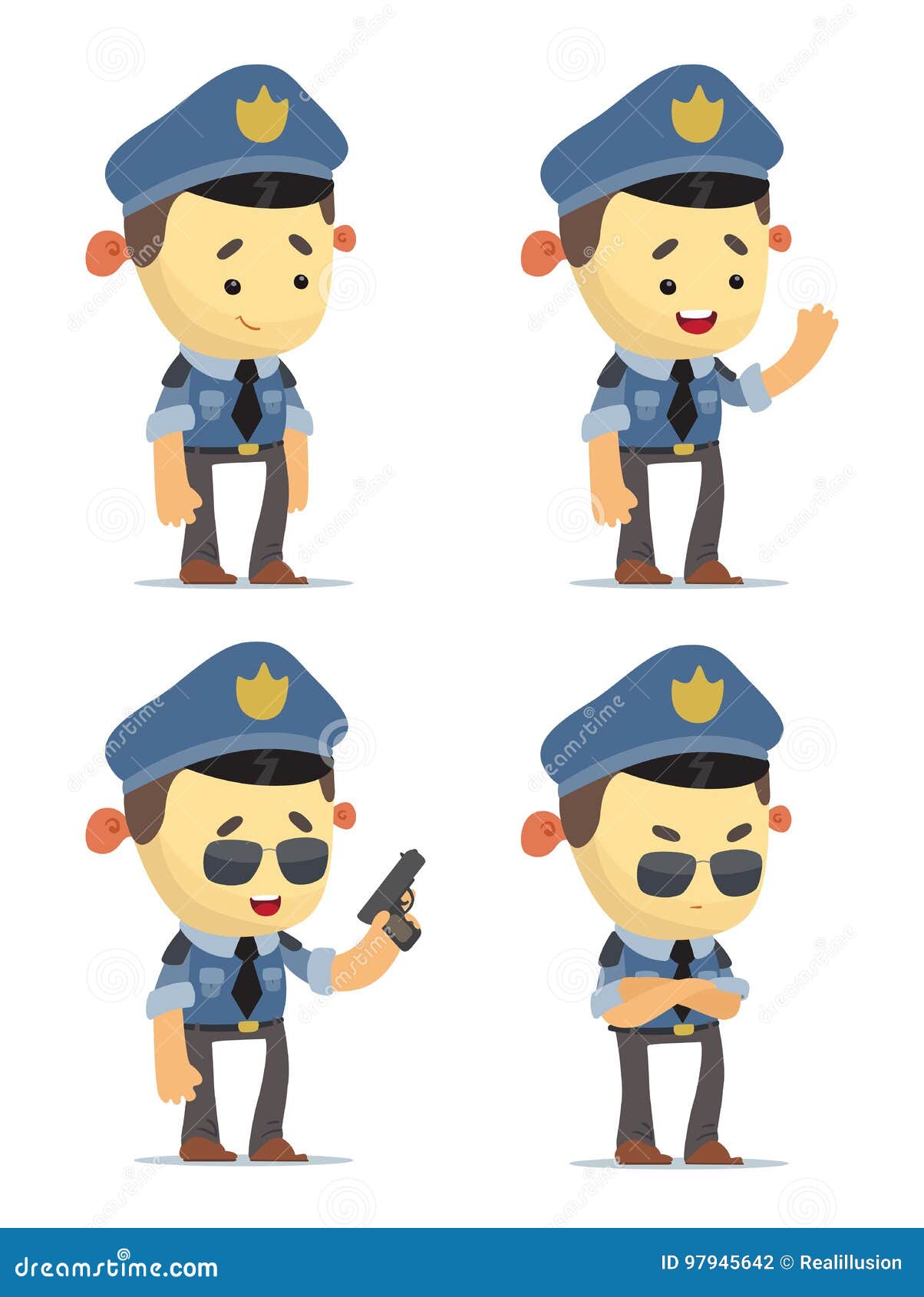 Police Characters stock vector. Illustration of crime - 97945642
