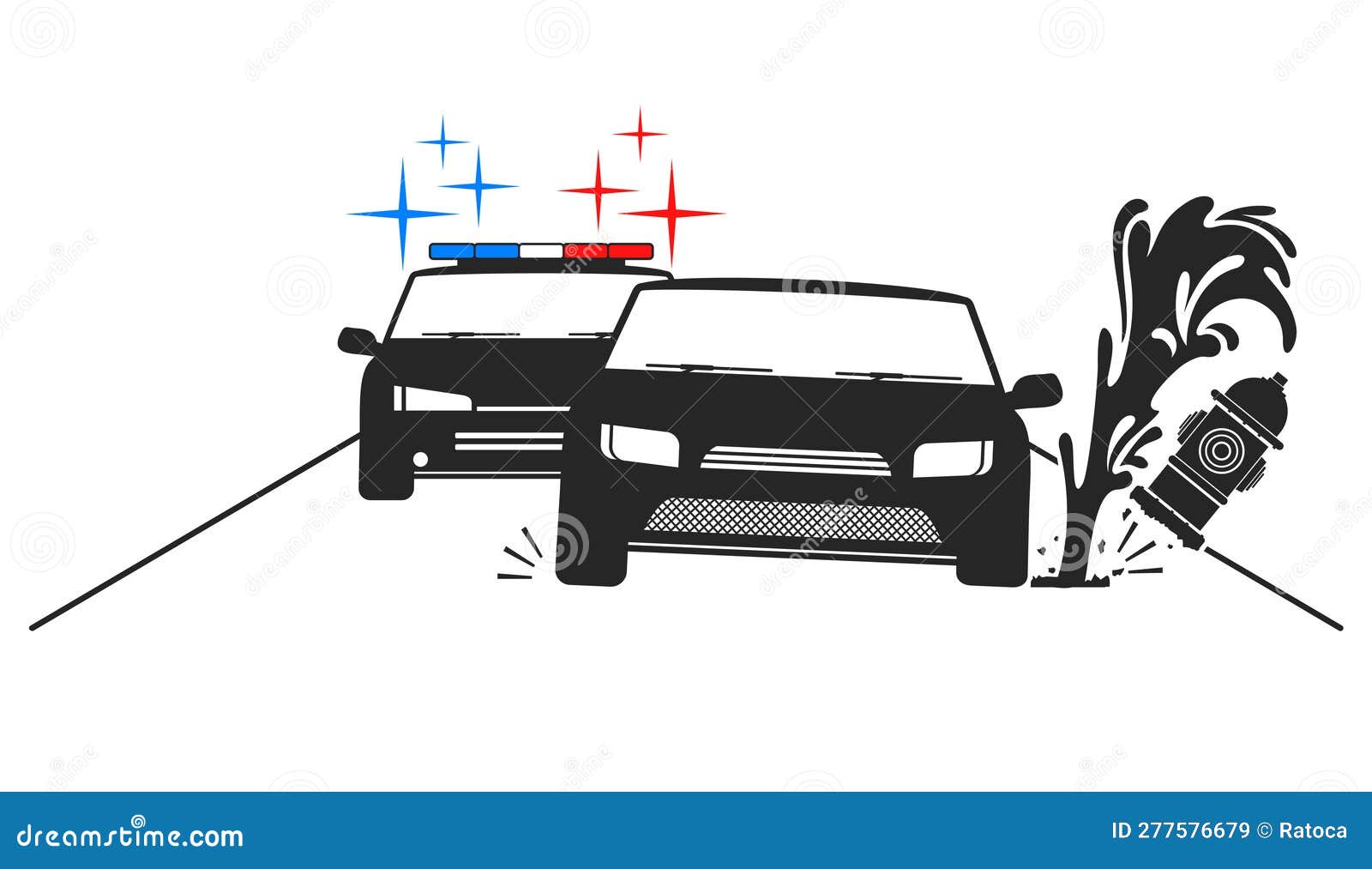 Police chase flat draw stock vector. Illustration of protect - 277576679