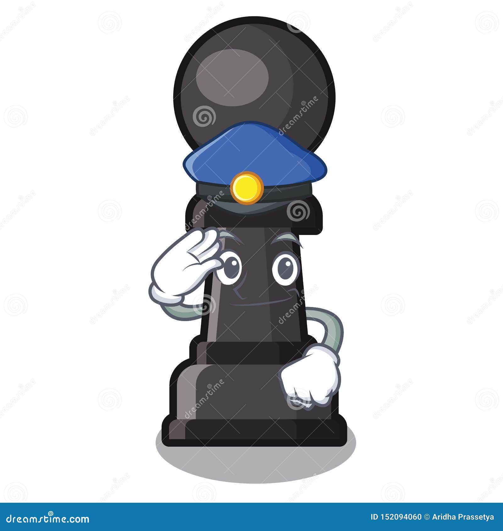 Police Chess Pawn Isolated with the Cartoon Stock Vector - Illustration ...