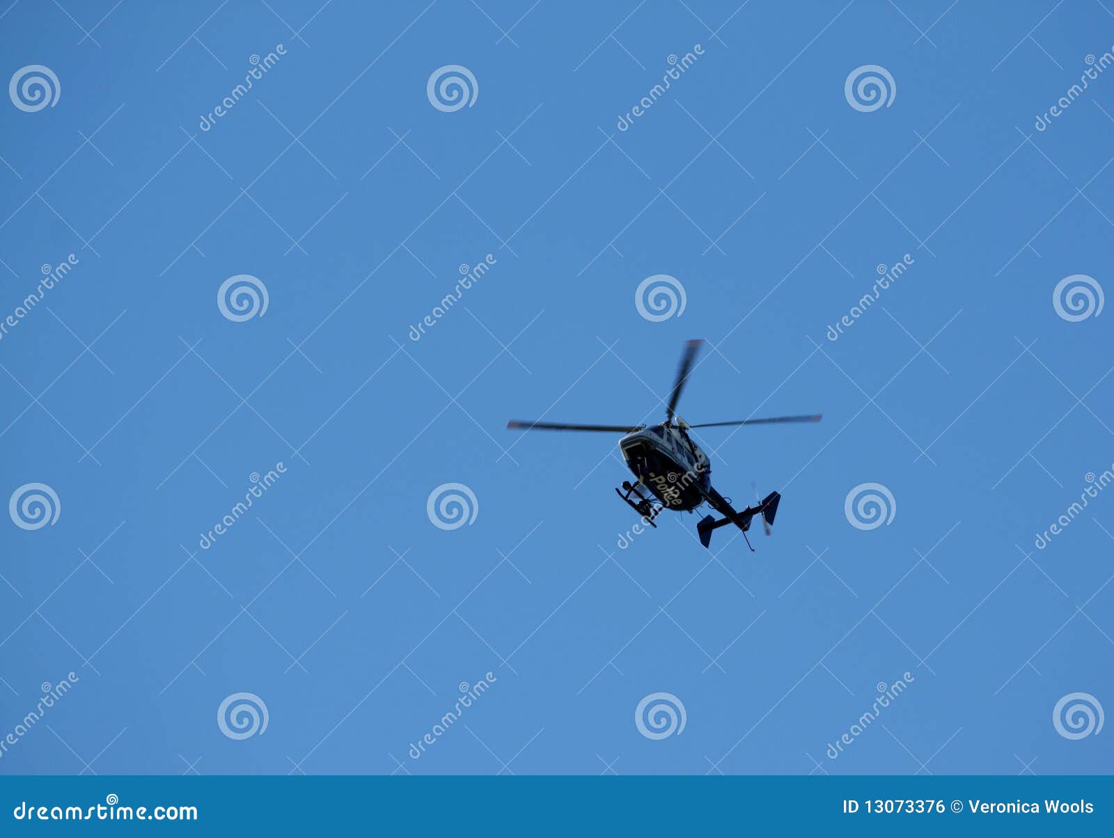 Police Chopper and Blue Sky Stock Photo - Image of sunny, blue: 13073376