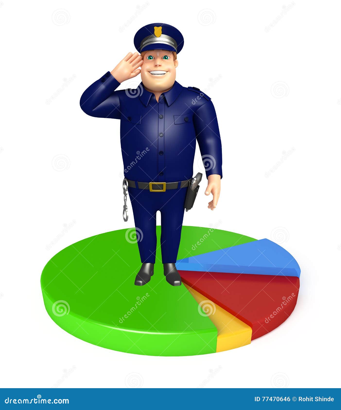 Police with Circle sign stock illustration. Illustration of male - 77470646
