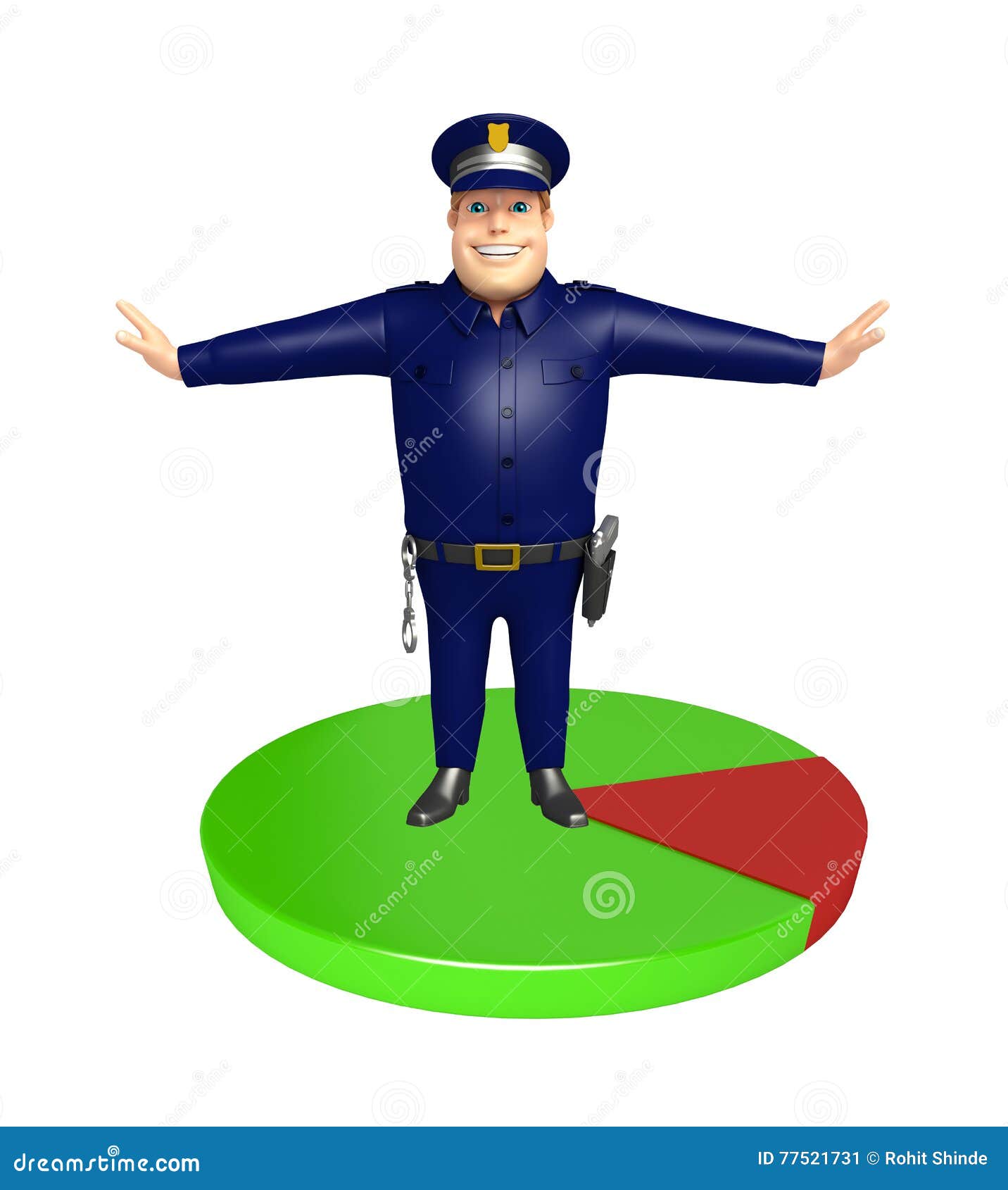 Police with Circle sign stock illustration. Illustration of caucasian ...