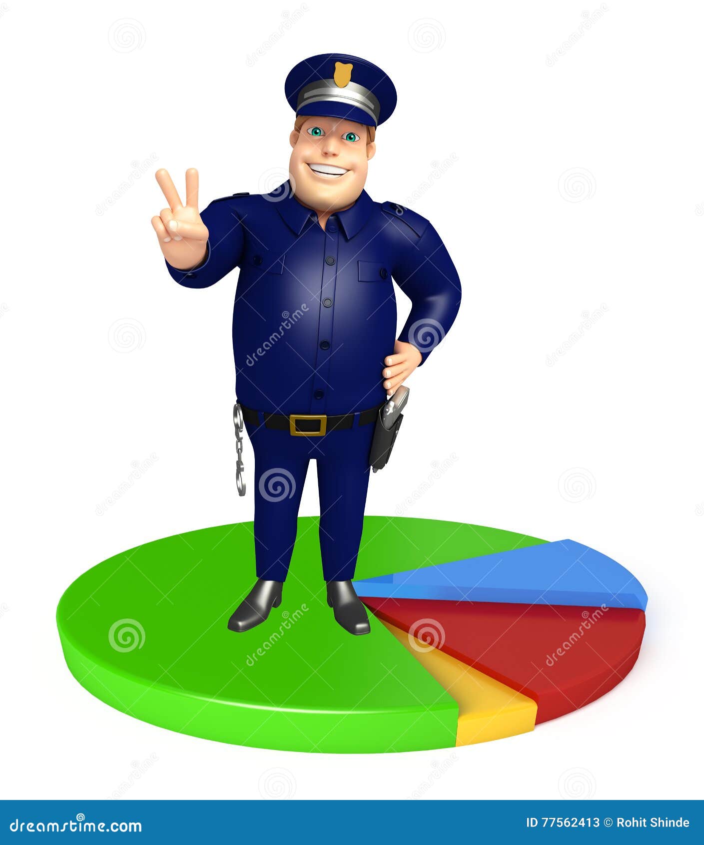 Police with Circle sign stock illustration. Illustration of clasped ...