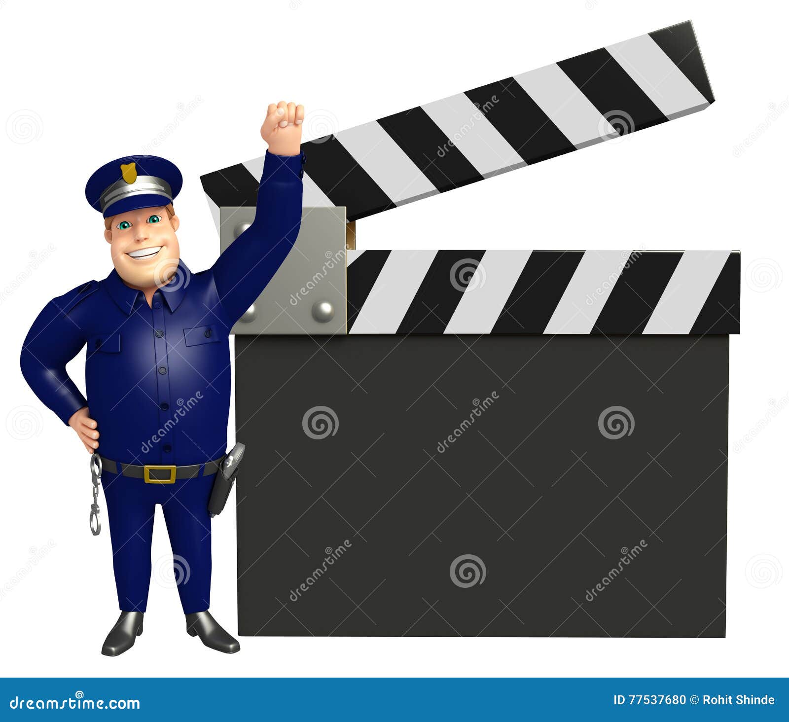 Police with Clapper board stock illustration. Illustration of radio ...