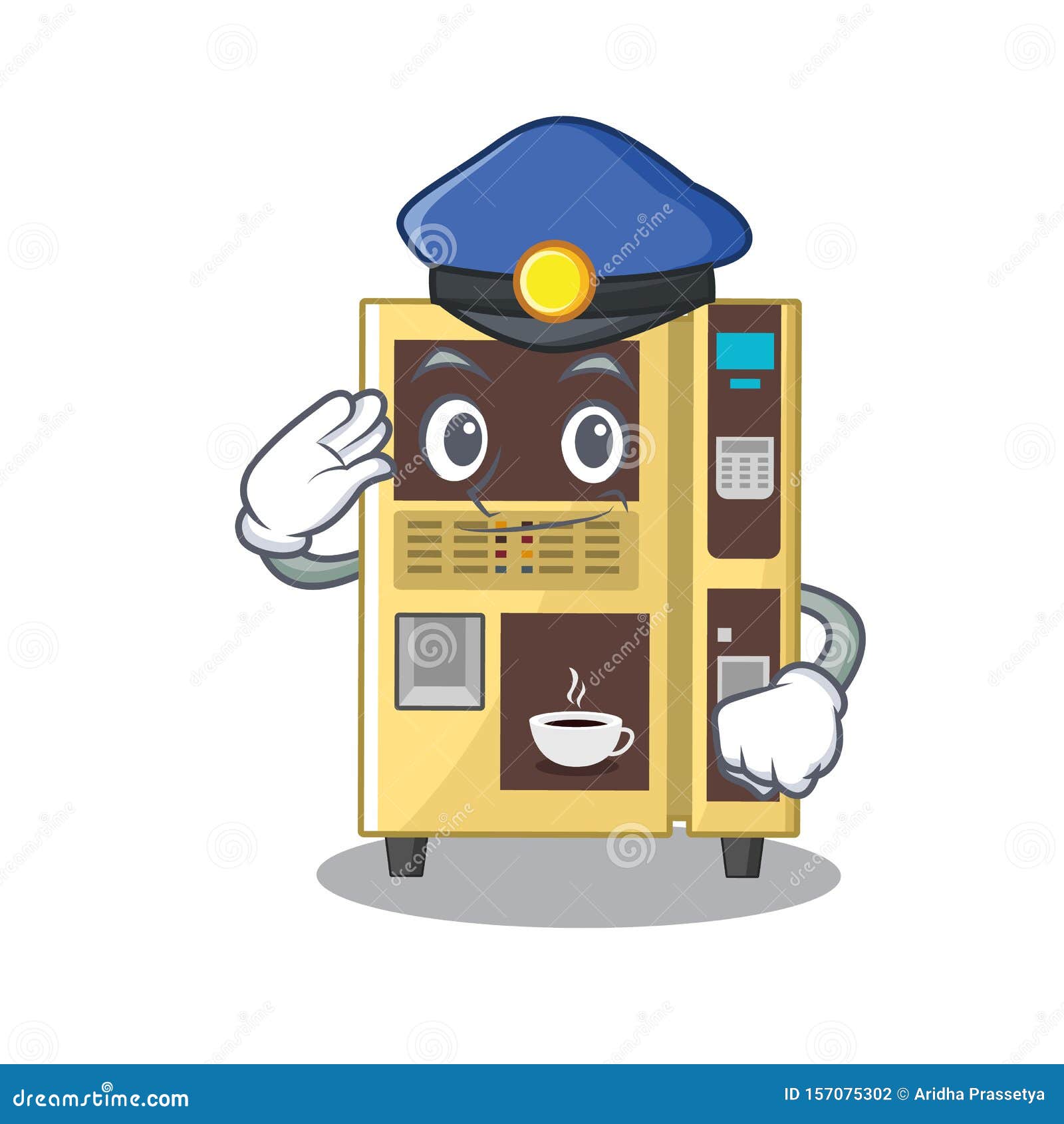 Police Coffee Vending Machine Isolated the Mascot Stock Vector ...