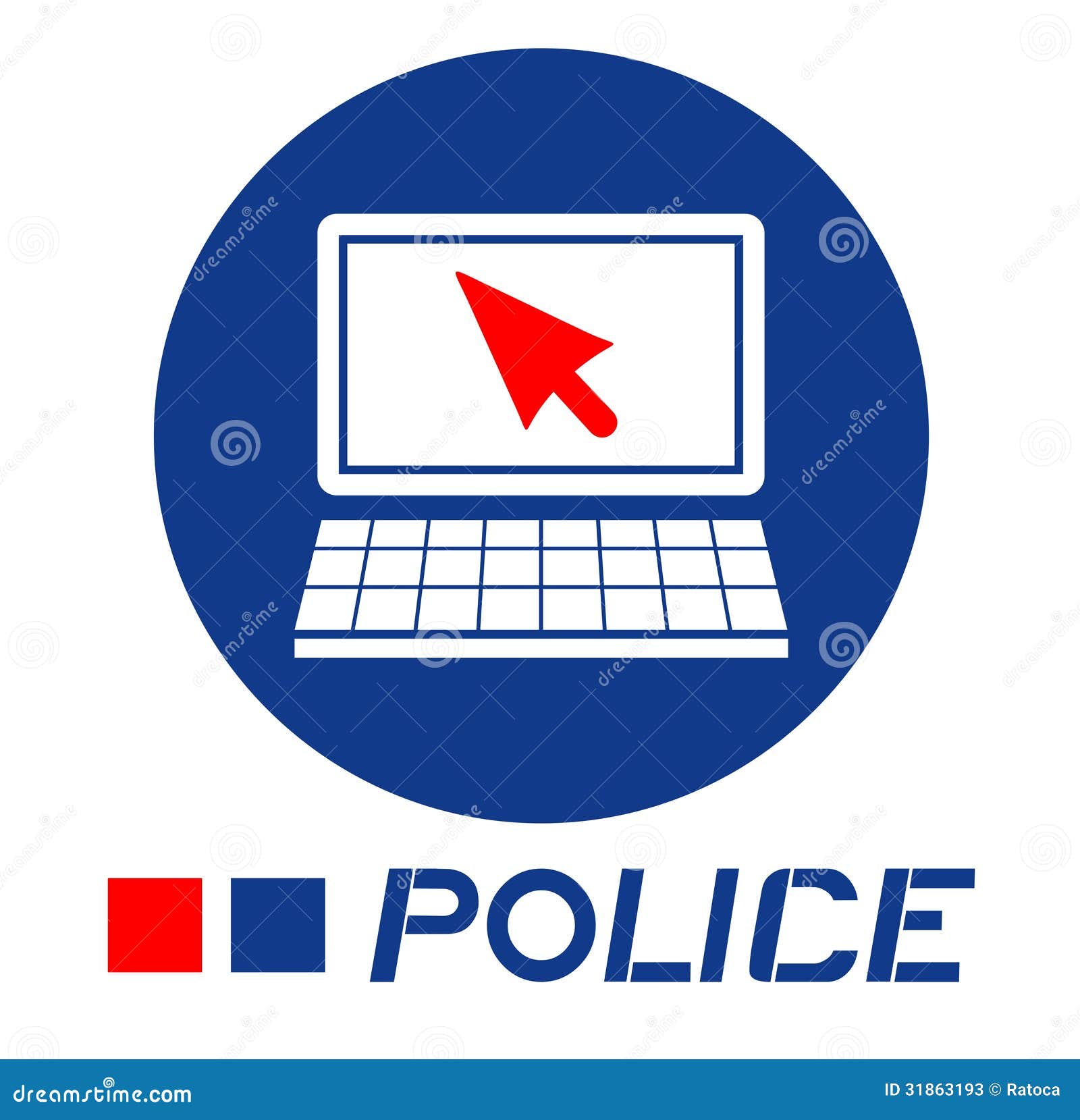 Police computer stock vector. Illustration of hardware - 31863193