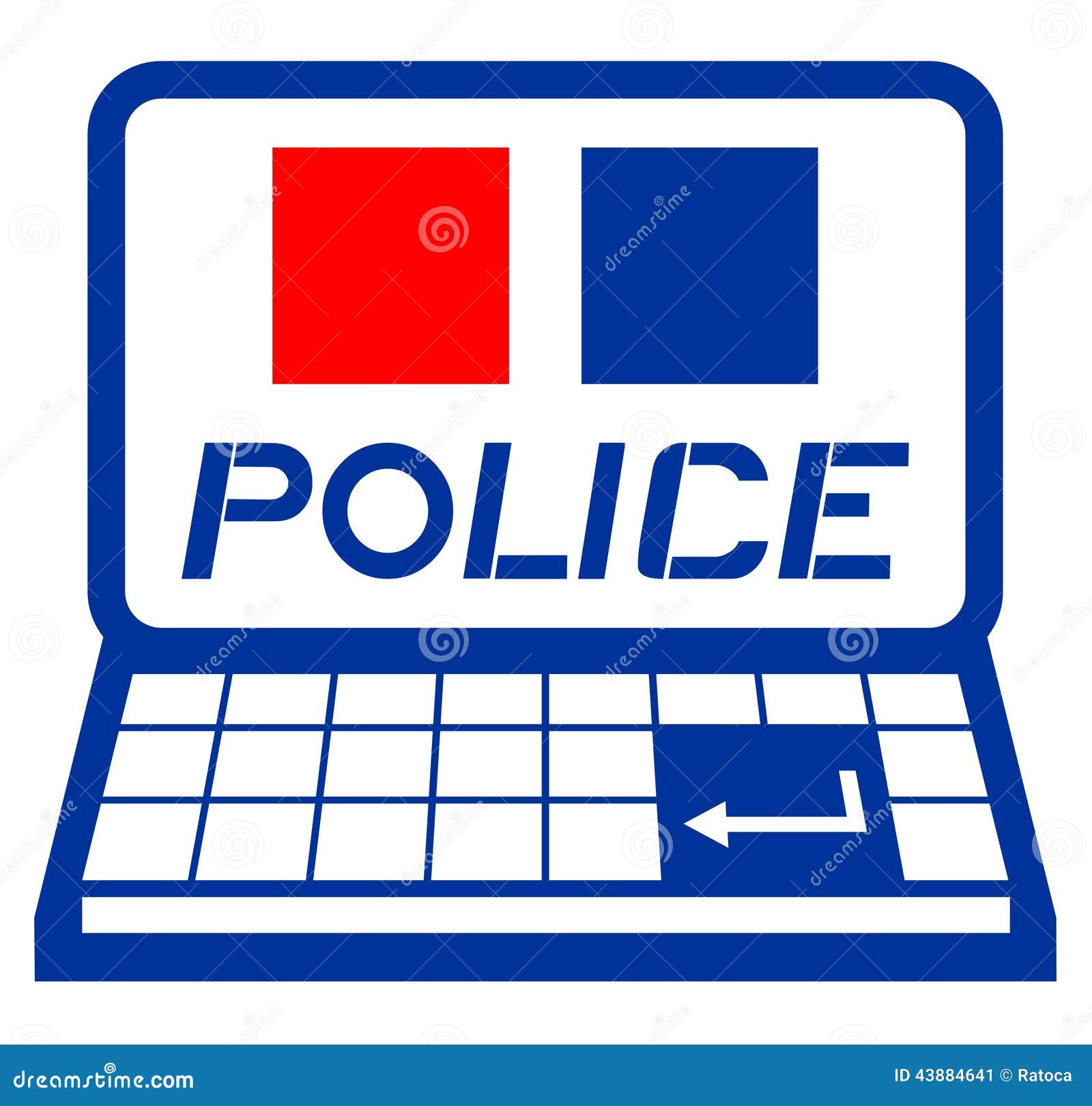 Police computer stock vector. Illustration of information - 43884641