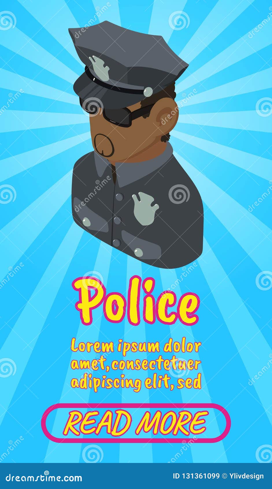 Police Concept Banner, Comics Isometric Style Stock Vector ...