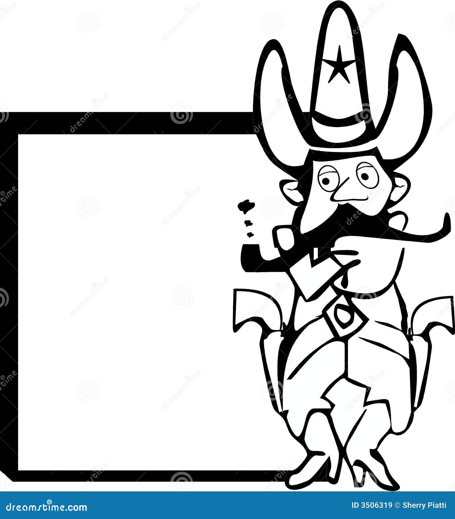 Police Cowboy Cartoon and Sign Stock Illustration - Illustration of ...