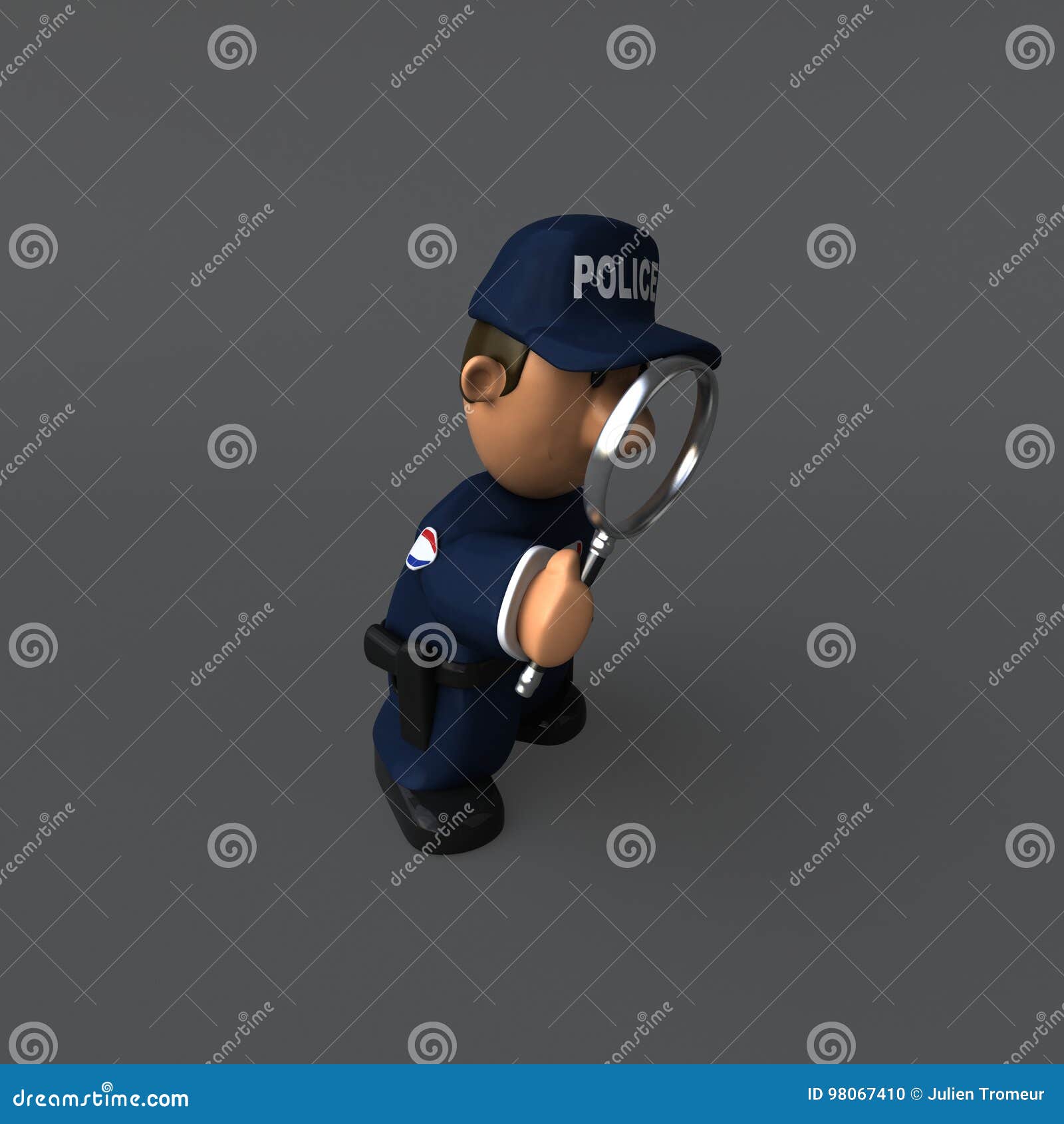 Police - 3D Illustration stock illustration. Illustration of order ...