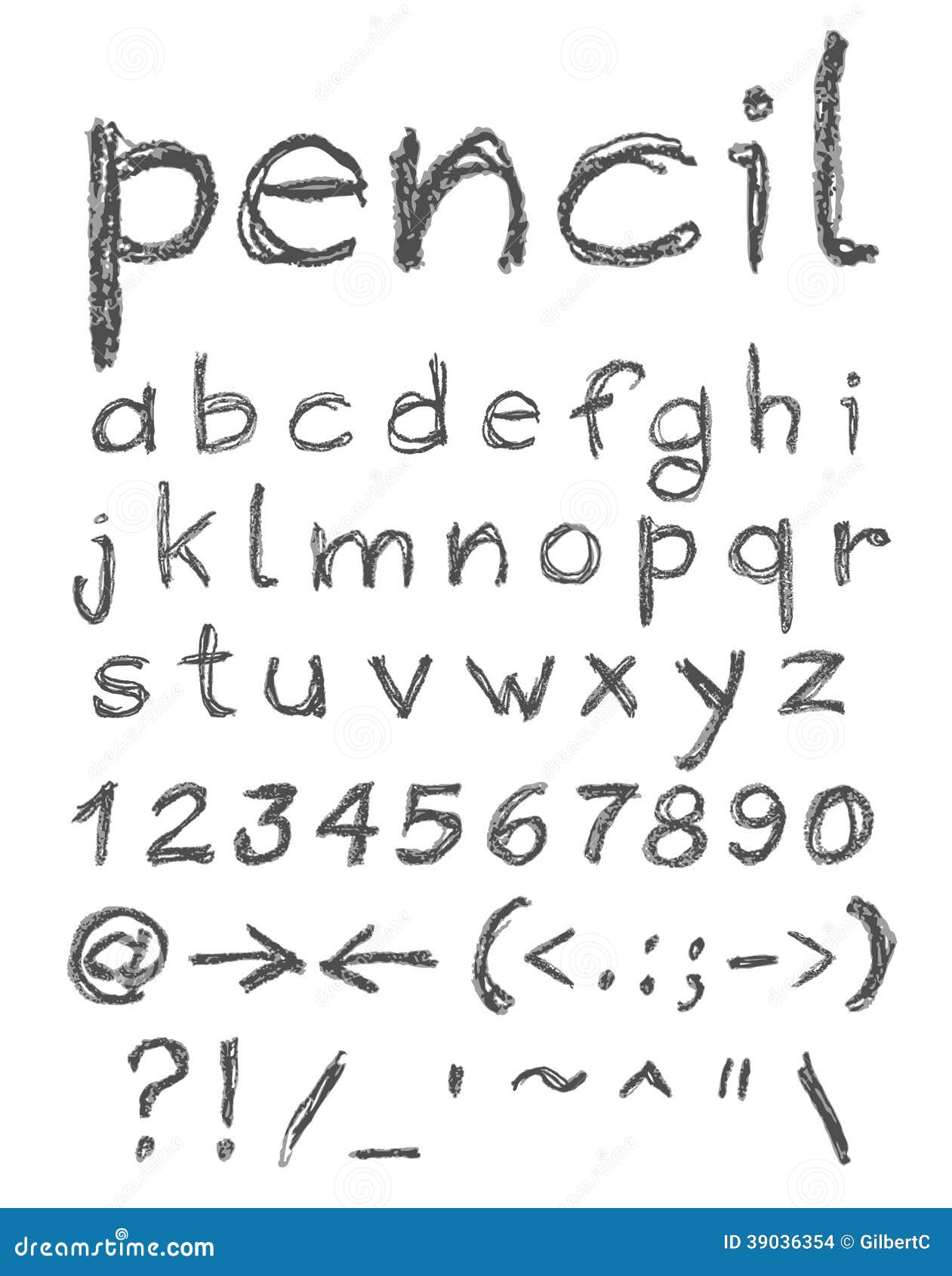 Police de crayon illustration de vecteur. Illustration du illustration ...