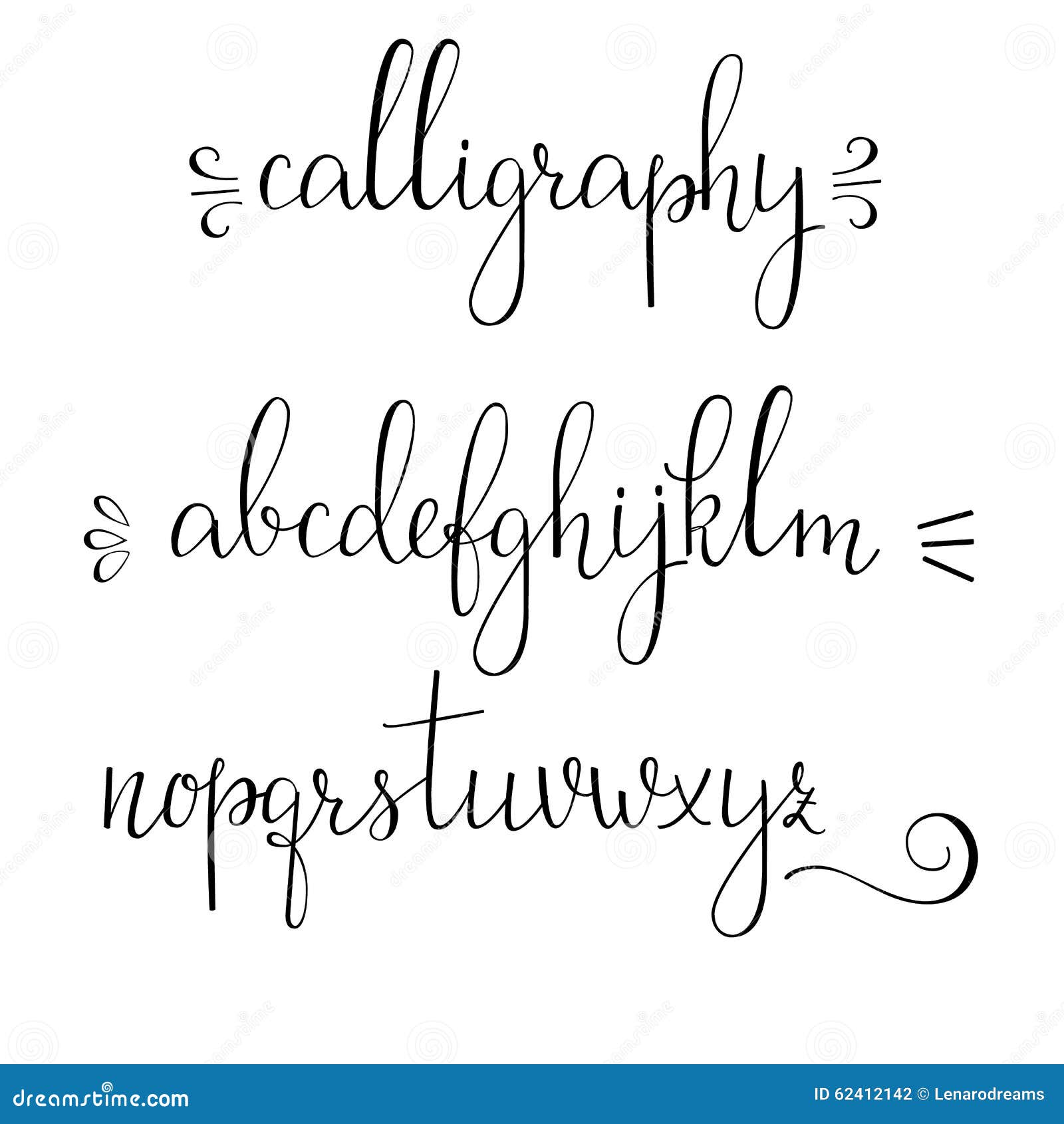Police De Cursive De Calligraphie Illustration Stock - Illustration du ...