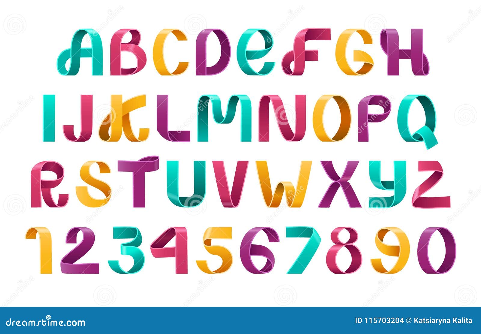 Police De Manuscrit De Ruban Illustration de Vecteur - Illustration du ...