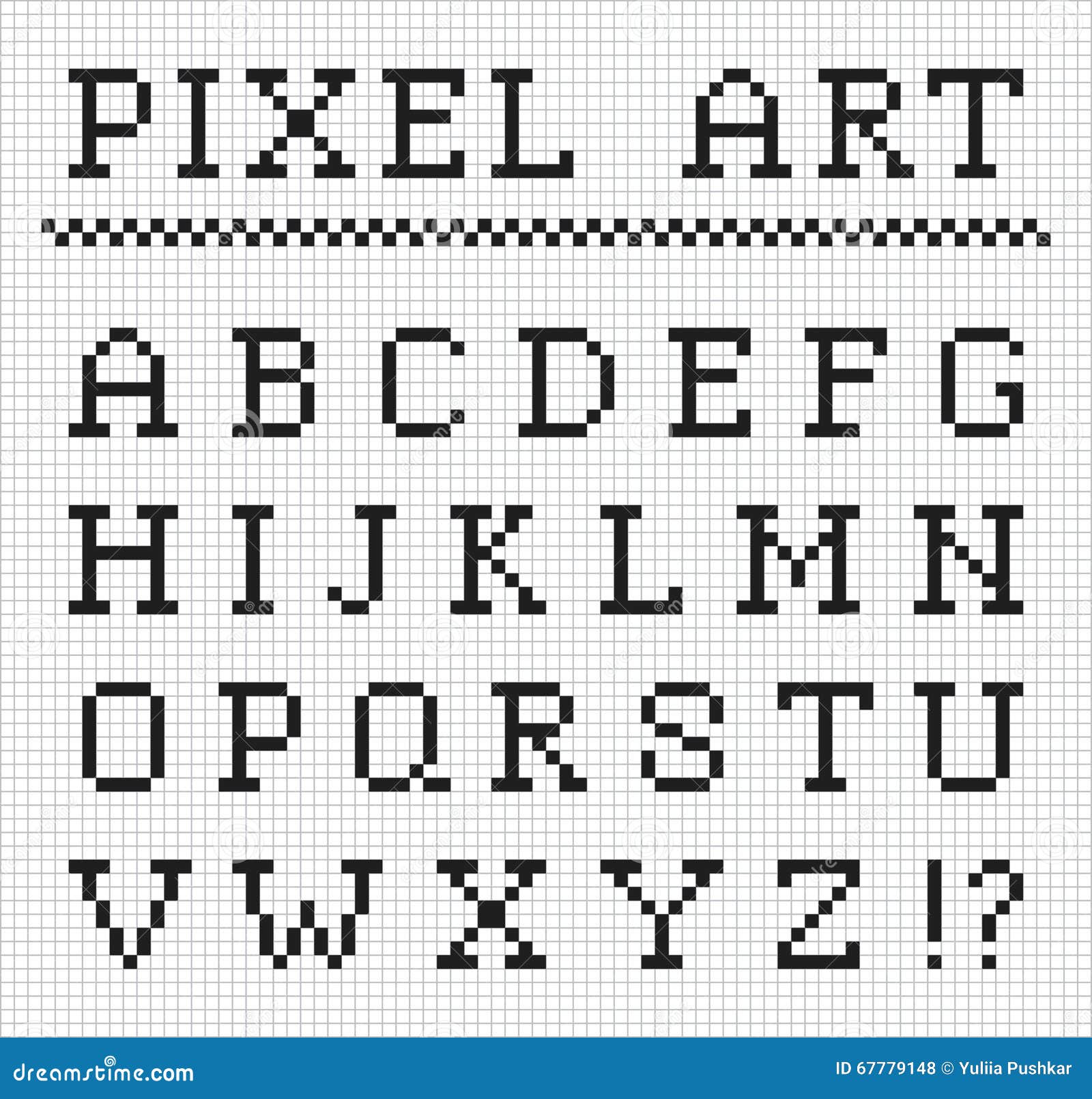 Police De Pixel Ensemble De Vecteur De Lettres De Pixel Illustration de ...