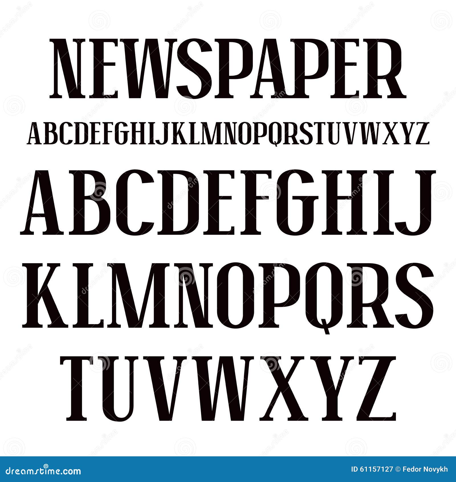 Police De Serif Dans Le Style De Journal Illustration de Vecteur ...