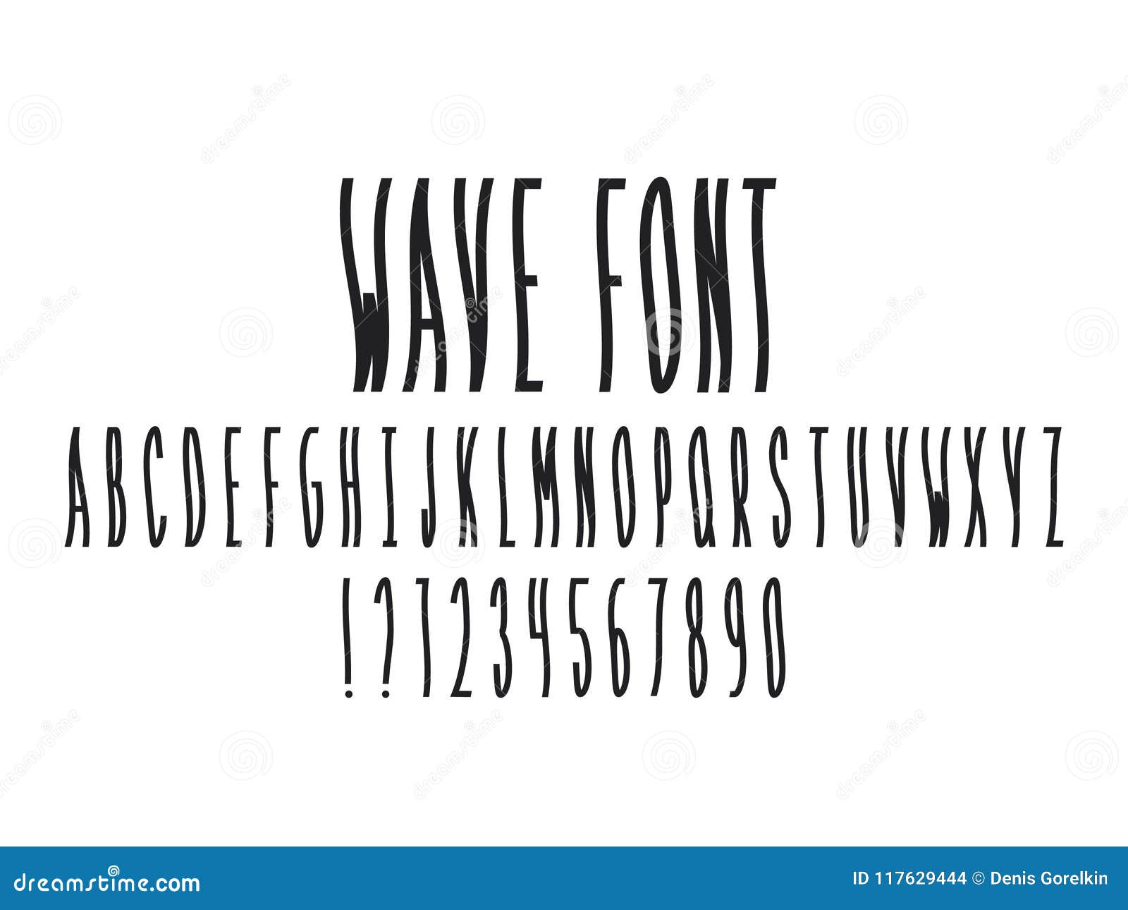 Police De Vague Alphabet De Vecteur Illustration de Vecteur ...