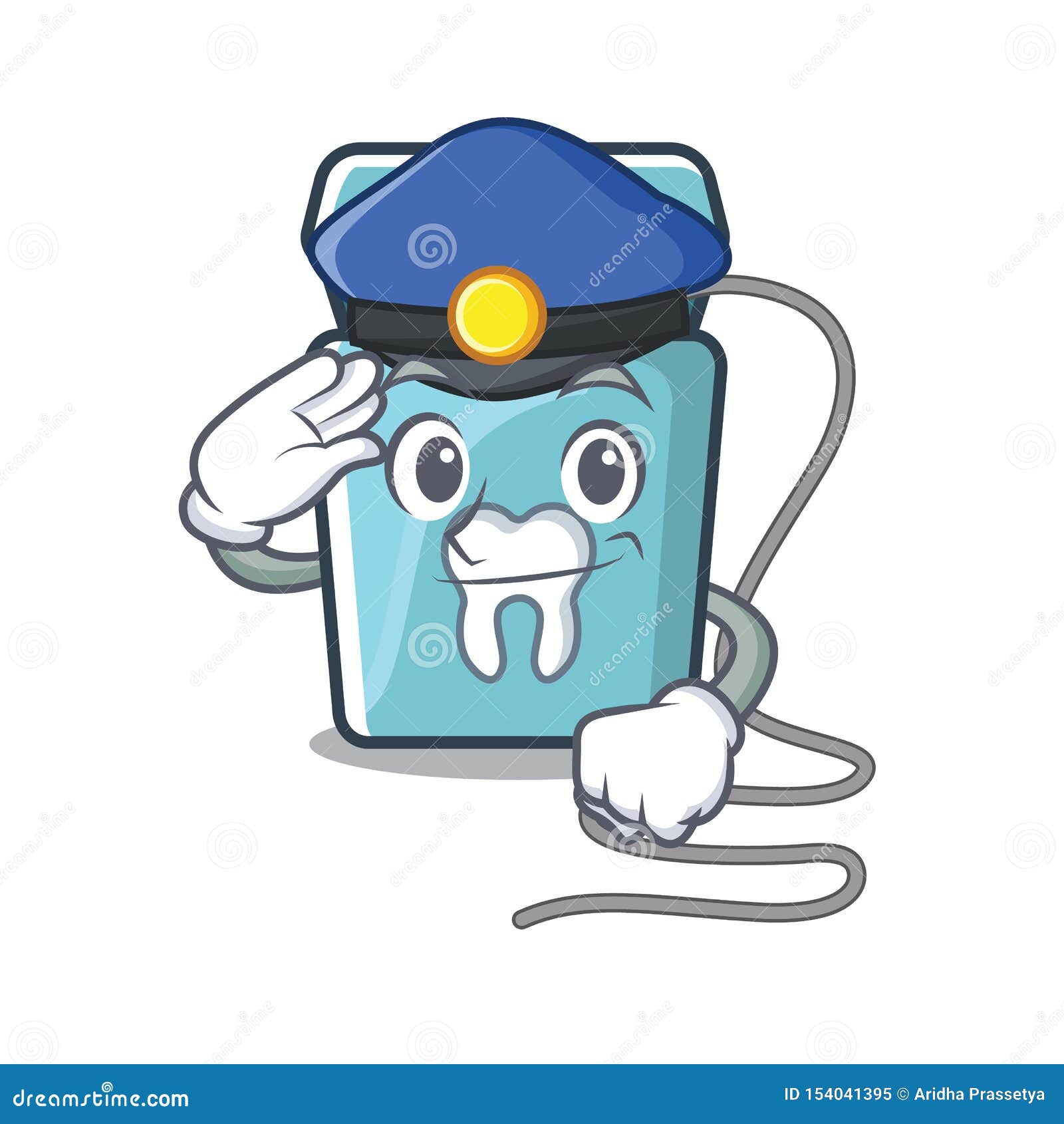 Police Dental Floss Isolated with the Character Stock Vector ...