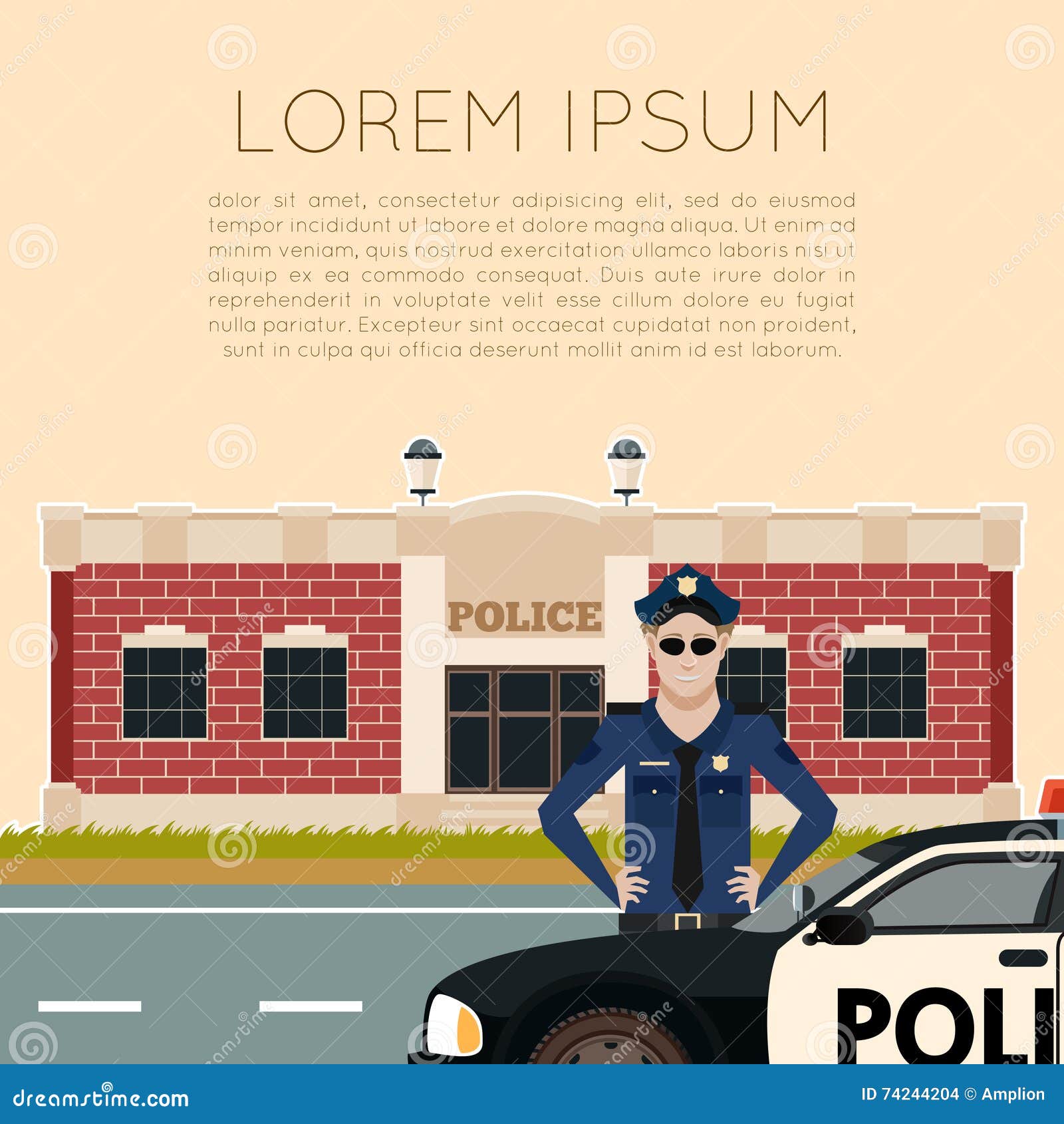 Police department banner5 stock vector. Illustration of flat - 74244204