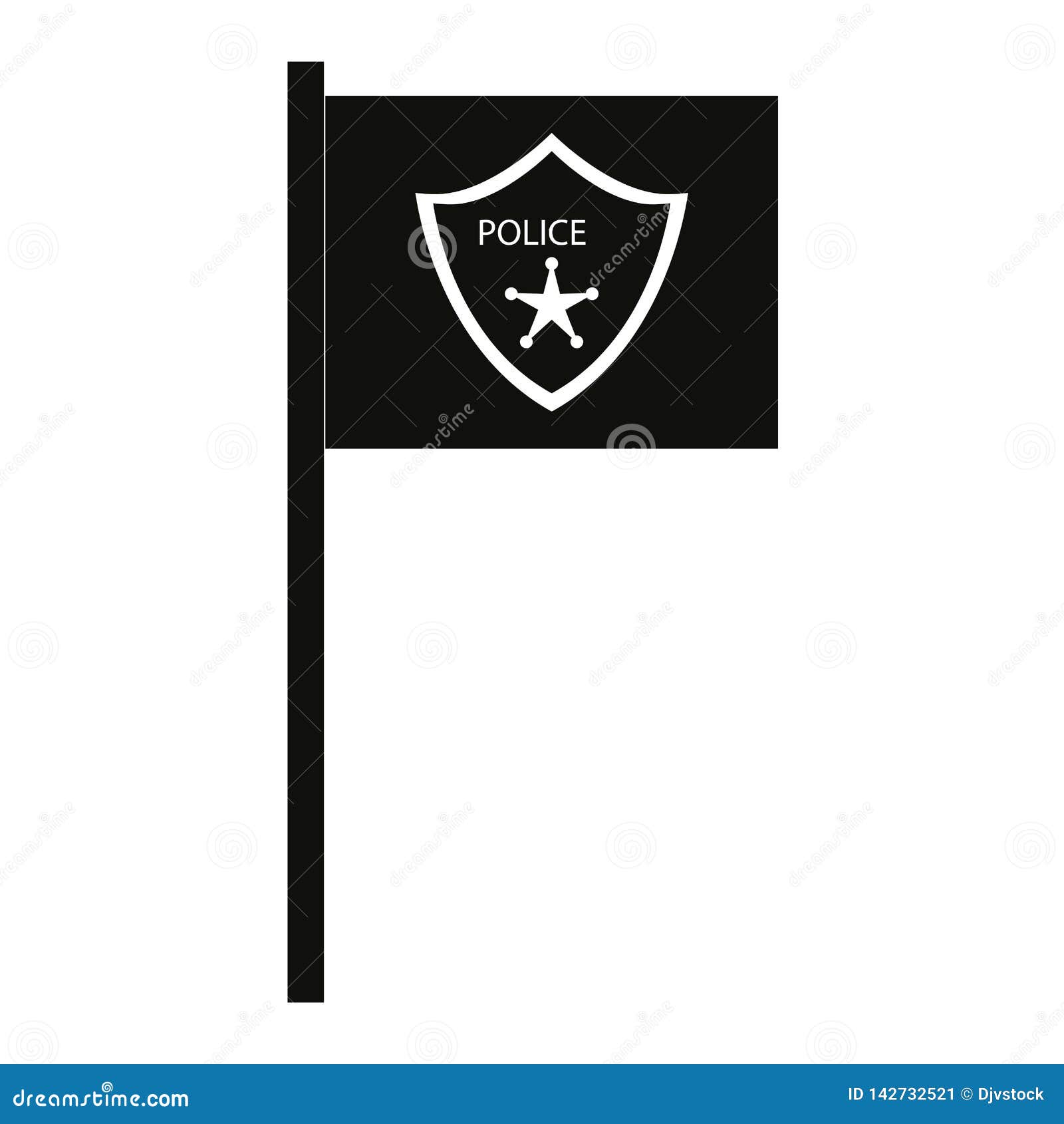 Police Department Flag Icon Stock Vector - Illustration of nation ...
